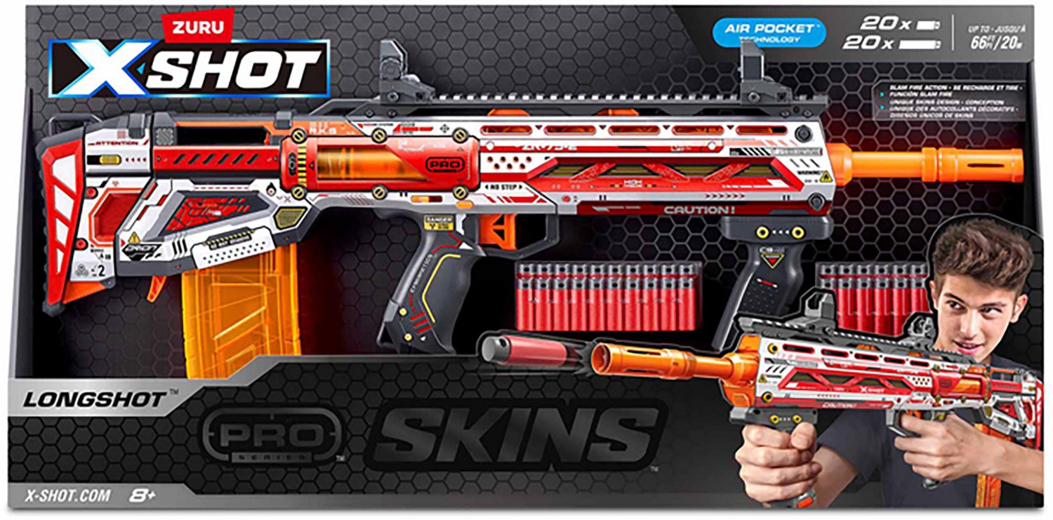 ZURU X-Shot Skins Pro Series Longshot Blaster with 40 Darts | Academy