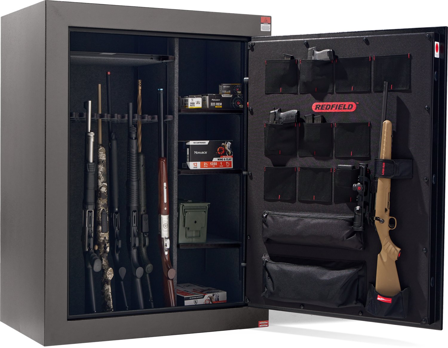 Redfield 64 Long Gun and 11 Handgun Full Center Divider Gun Safe Grey