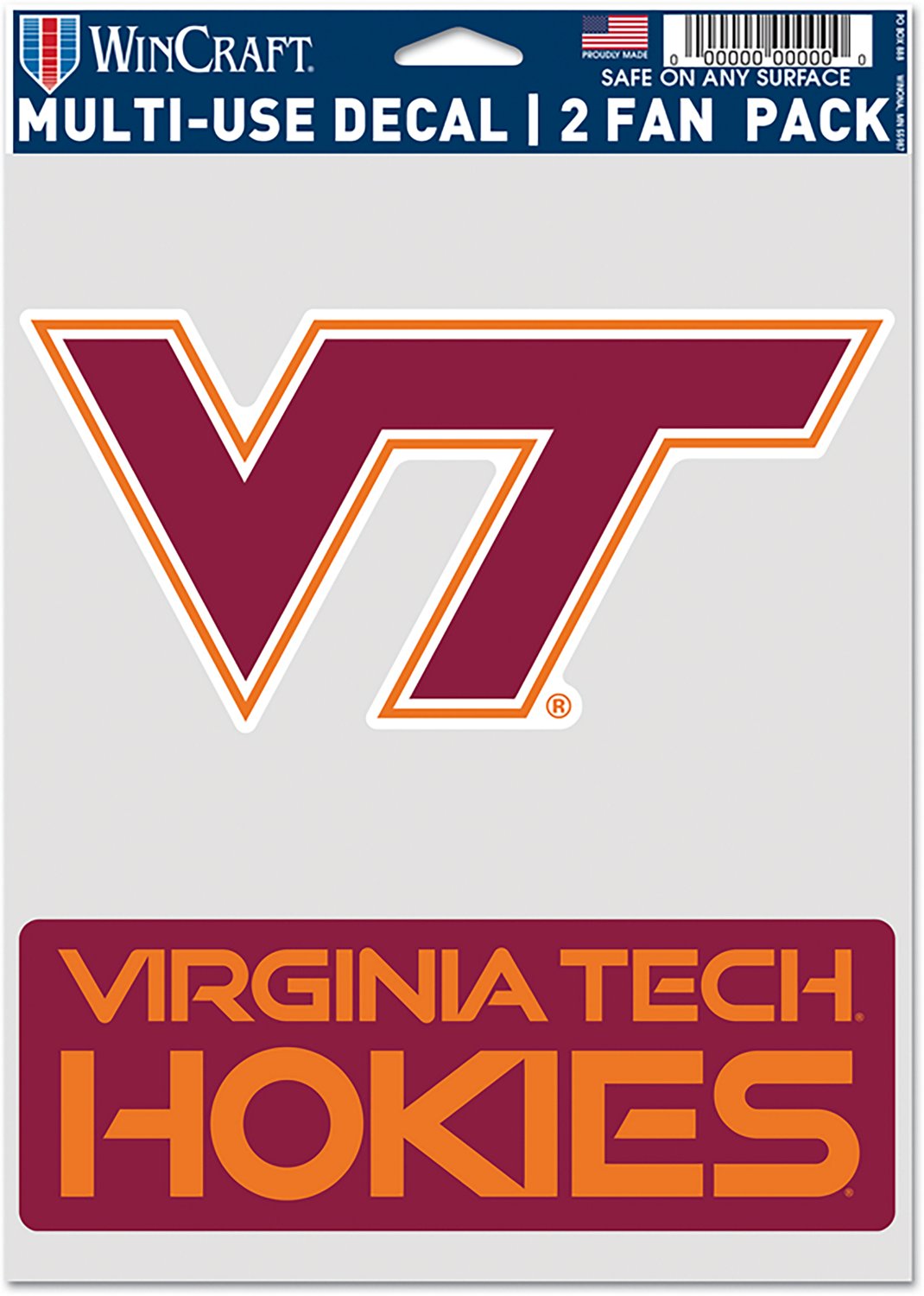 WinCraft Virginia Tech Multi-Use Decals Fan 2-Pack | Academy