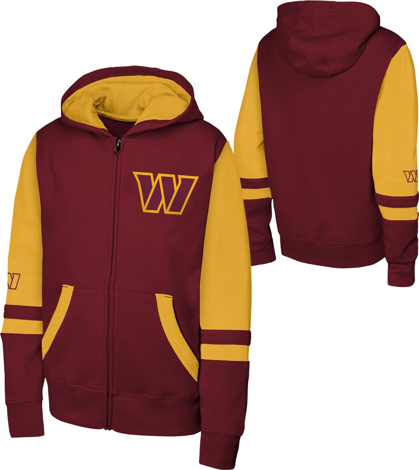 Outerstuff Kids' Washington Commanders Stadium Full Zip Fleece Hoodie ...