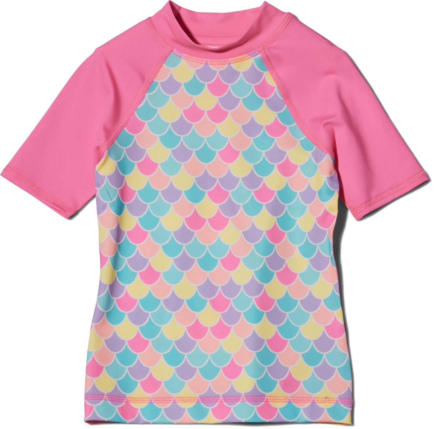 O'Rageous Girls' 4-7 Mermaid Printed Short Sleeve Rash Guard | Academy