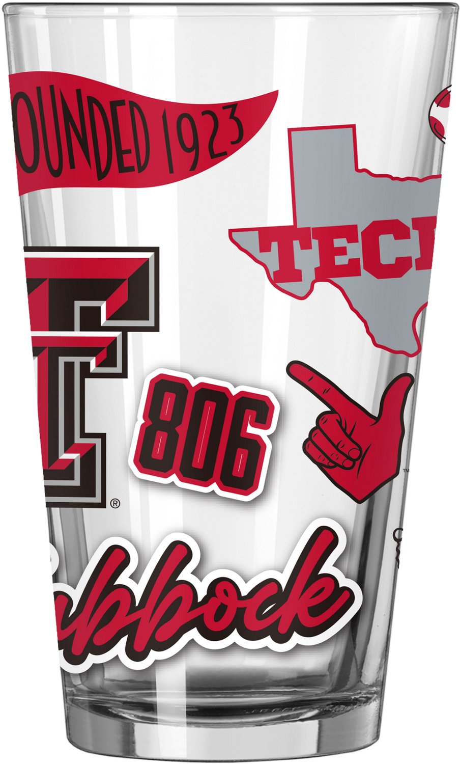Logo Brands Texas Tech 16 oz Native Pint Glass | Academy