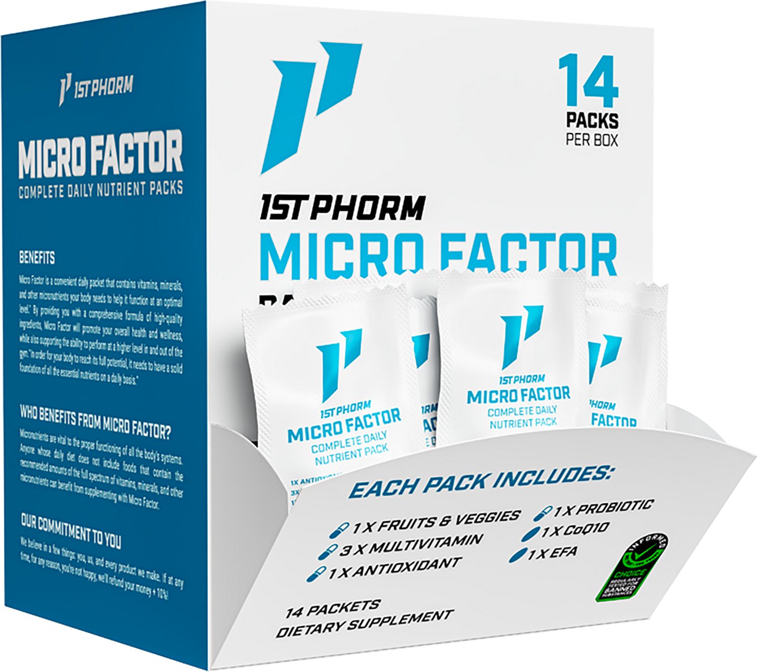 1st Phorm Microfactor Single Serve Dietary Supplement 30 Day Pack | Academy