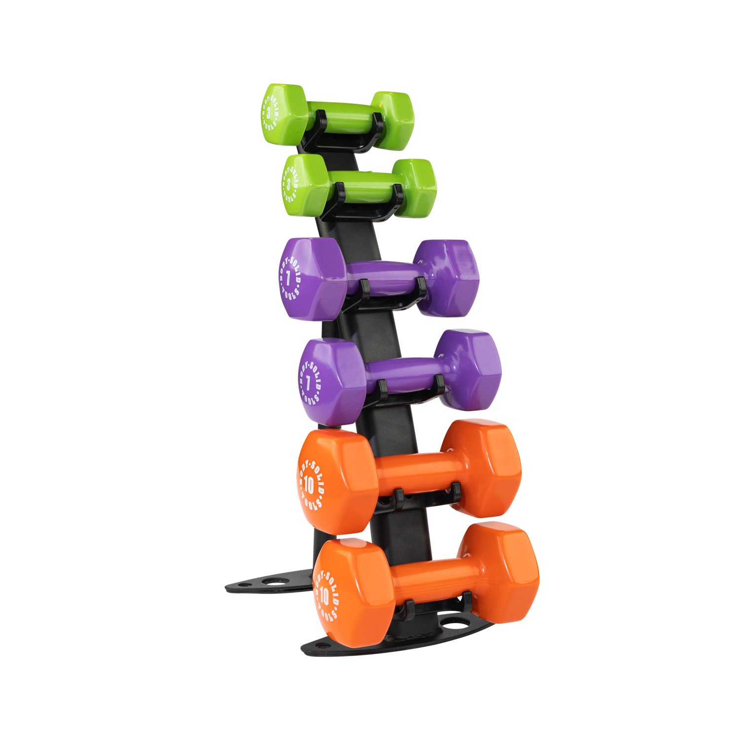 Body-Solid GDR10 Vinyl Dumbbell Rack | Academy