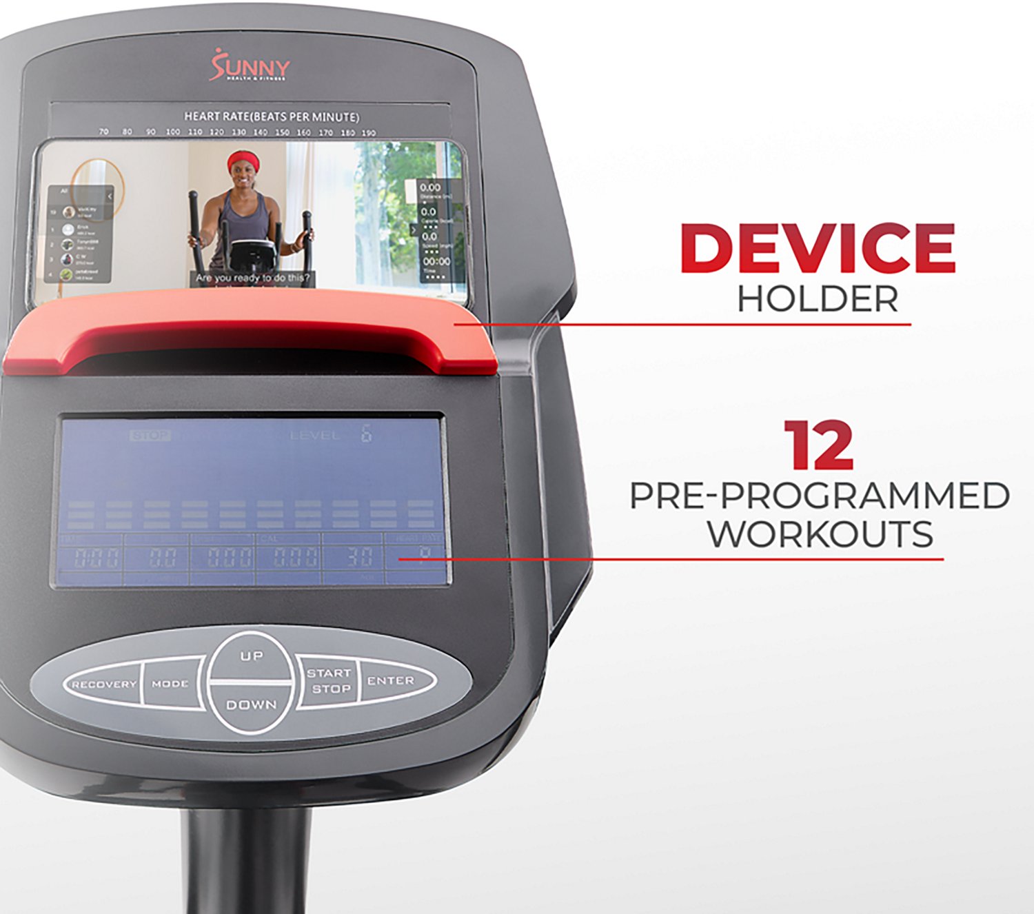 Sunny Health & Fitness Smart Elliptical Machine | Academy