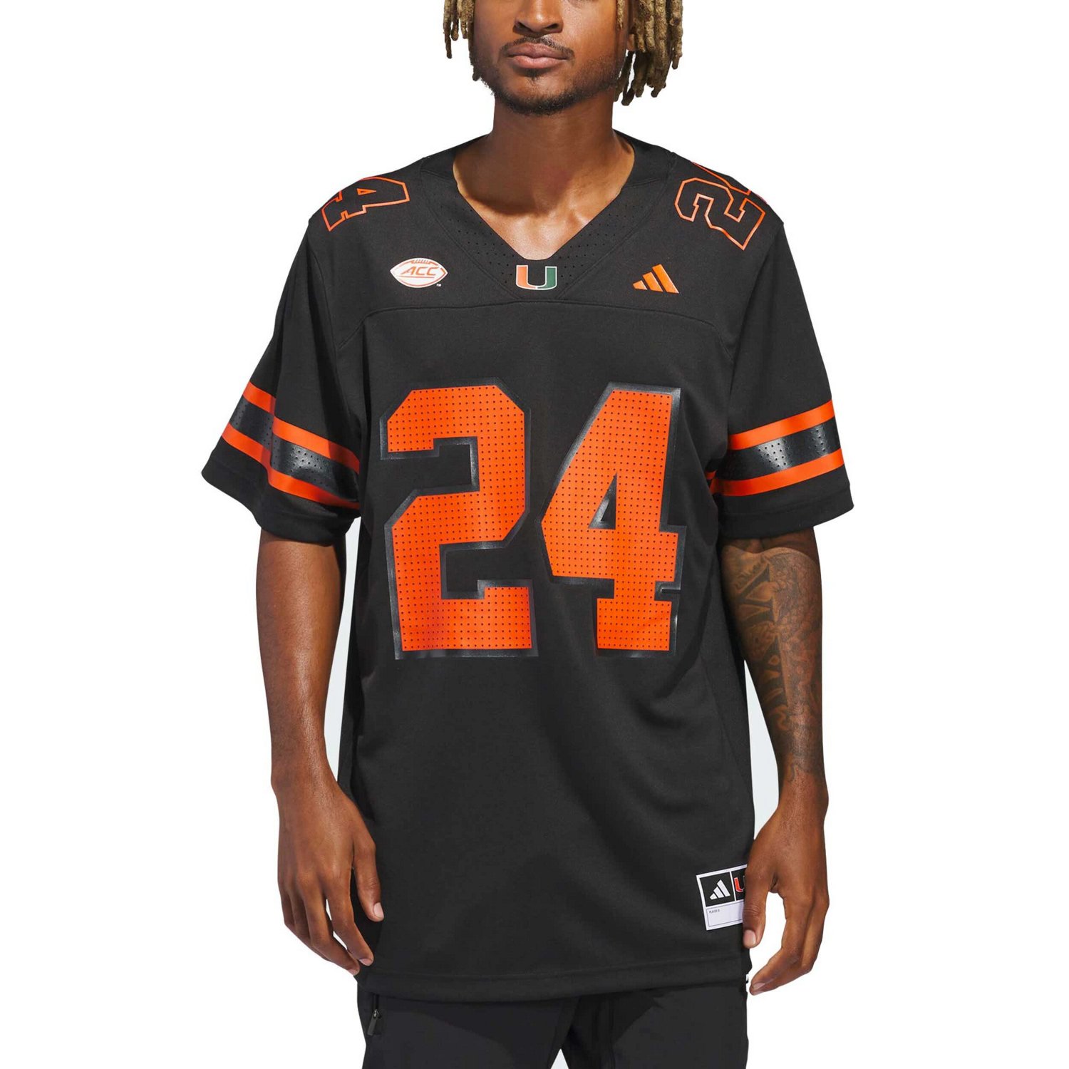 adidas 24 Miami Hurricanes Premier Strategy Jersey | Academy