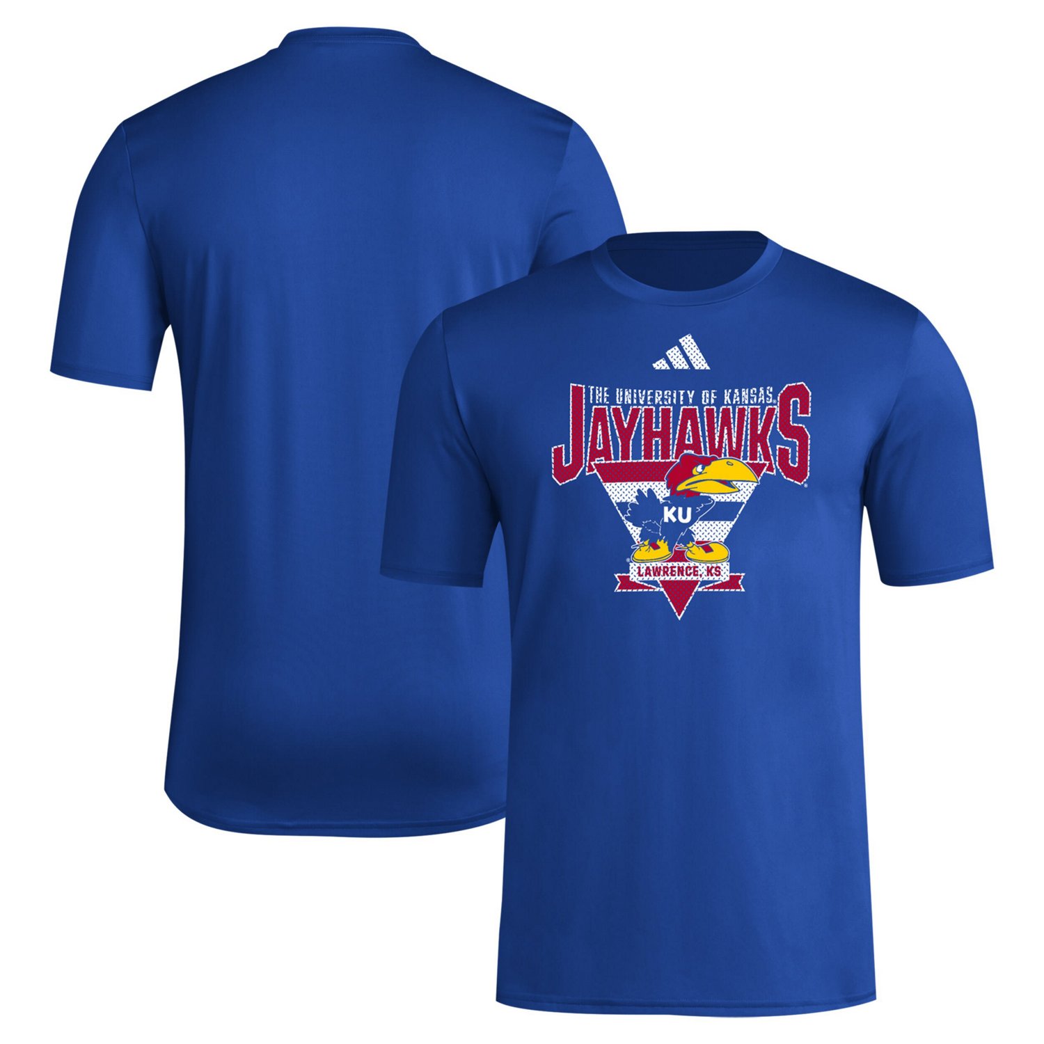 adidas Kansas Jayhawks 2024 Locker Trilateral Pre-Game T-Shirt | Academy