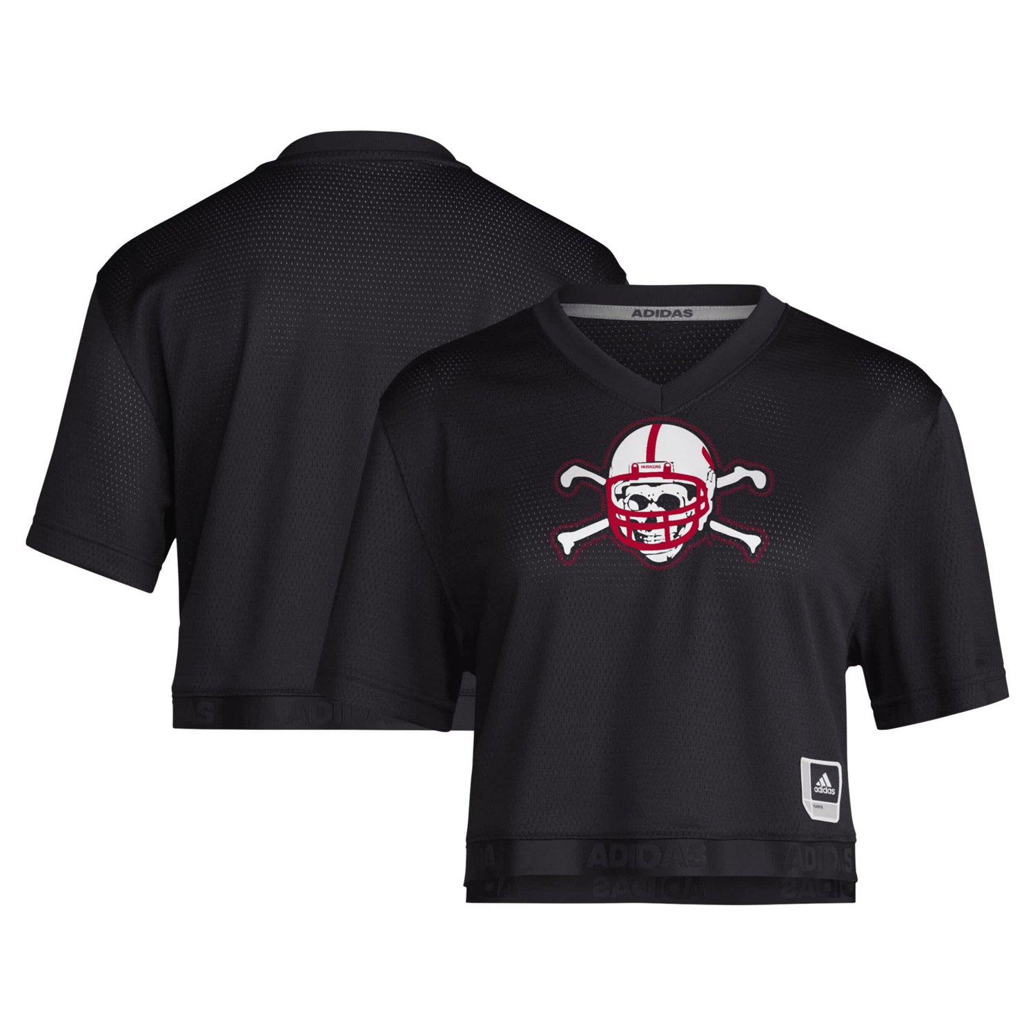 adidas Nebraska Huskers Primegreen V-Neck Cropped Jersey | Academy