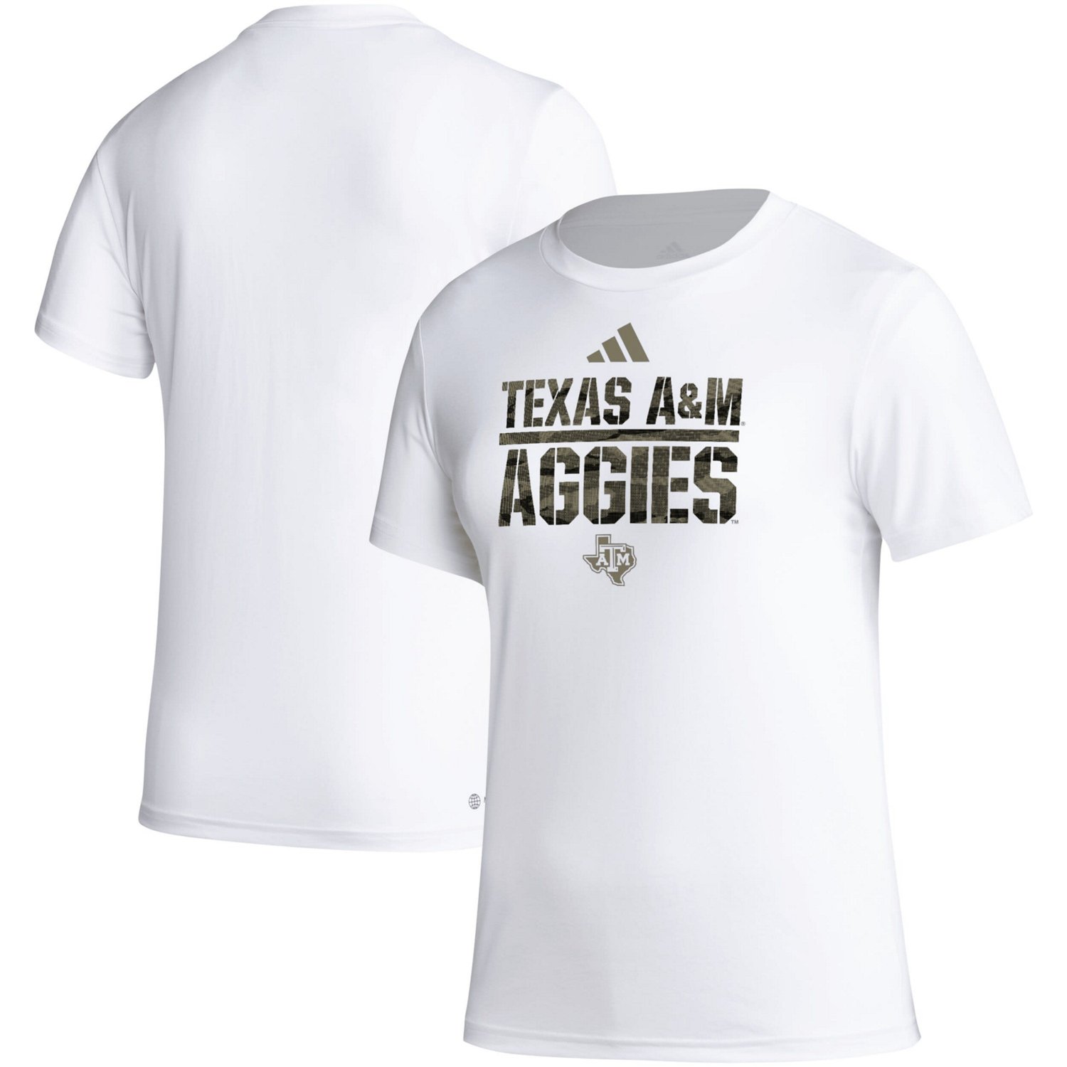 adidas Texas AM Aggies AEROREADY Military Appreciation Pregame T-Shirt ...