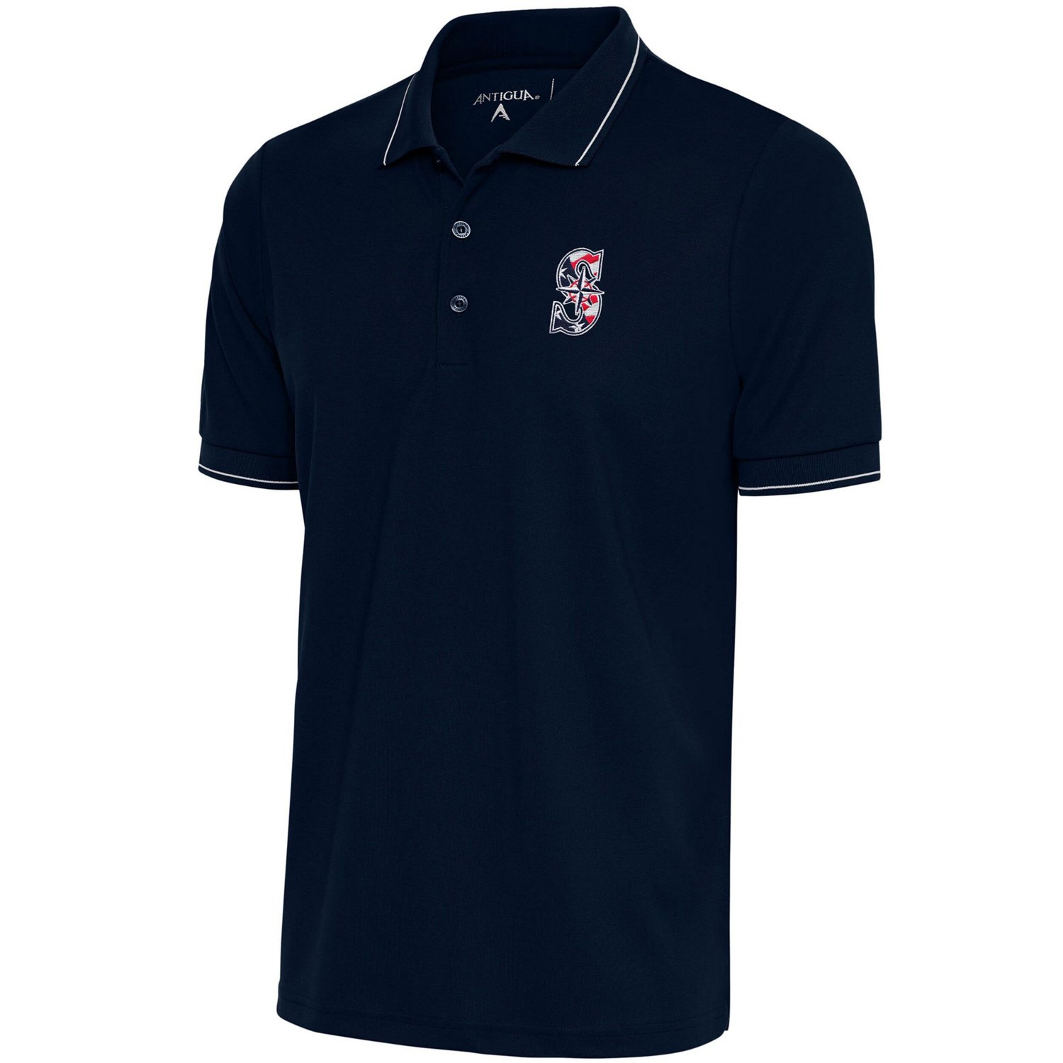 Antigua /White Seattle Mariners Patriotic Affluent Polo | Academy