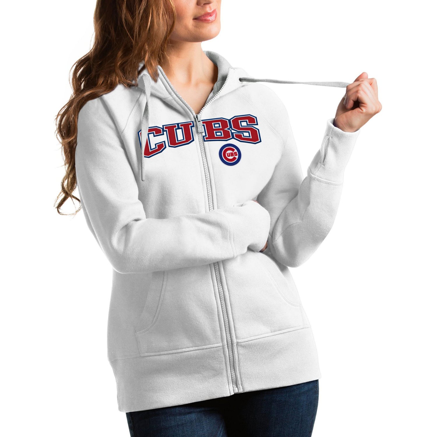 Antigua Chicago Cubs Team Logo Victory Full-Zip Hoodie | Academy