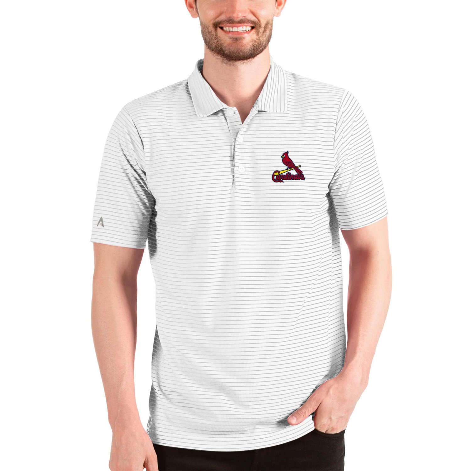 Antigua Heathered /Red St Louis Cardinals Esteem Polo | Academy