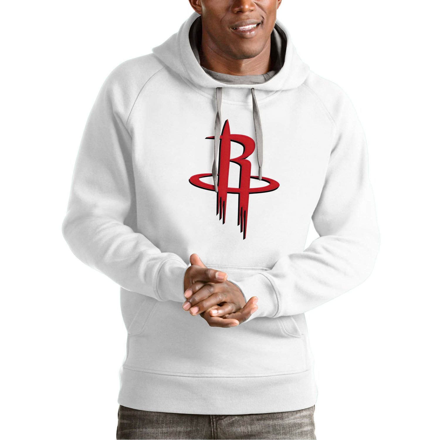 Antigua Houston Rockets Team Logo Victory Pullover Hoodie | Academy