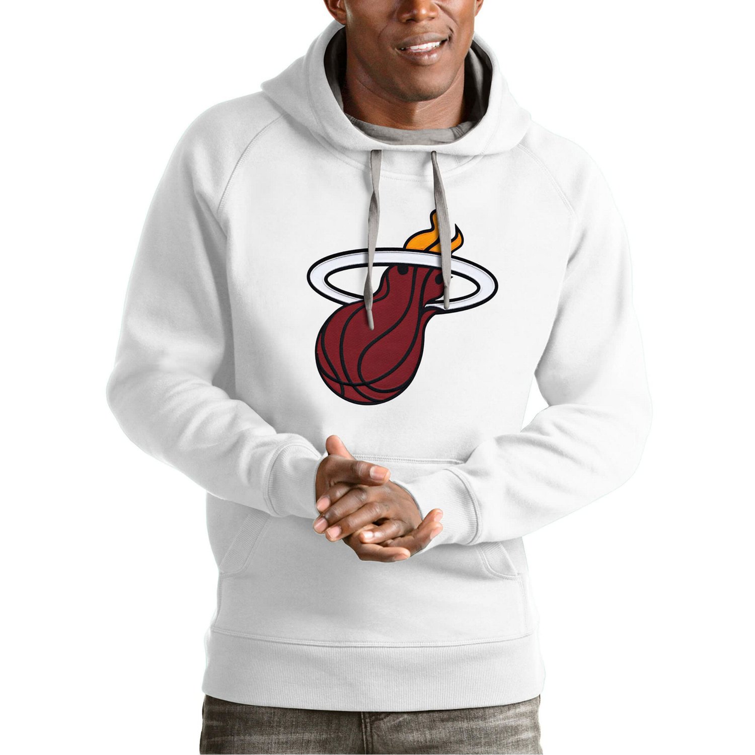Antigua Miami Heat Team Logo Victory Pullover Hoodie | Academy