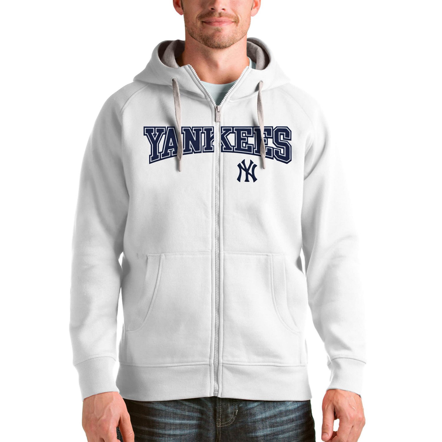 Antigua New York Yankees Team Logo Victory Full-Zip Hoodie | Academy