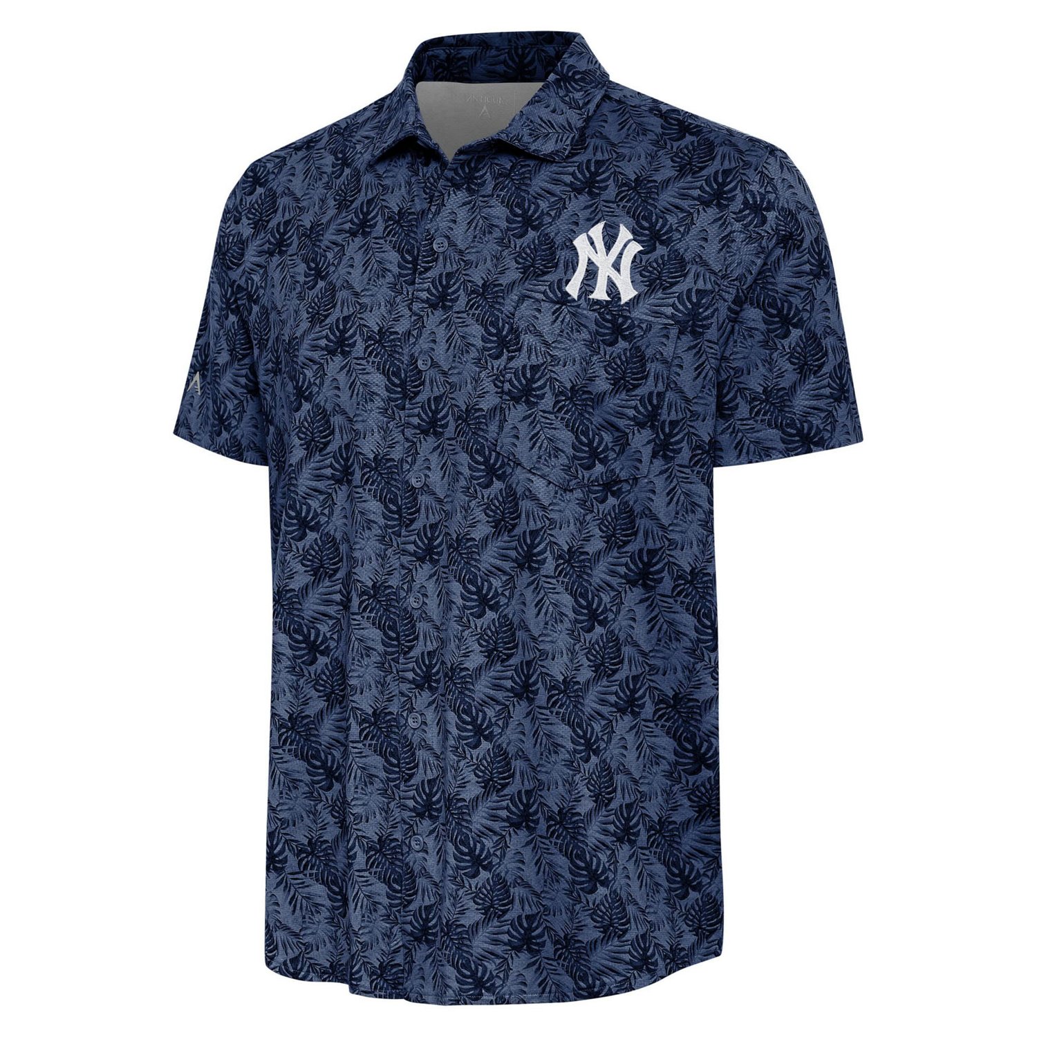 Antigua New York Yankees Tonal Logo Resort Button-Up Shirt | Academy
