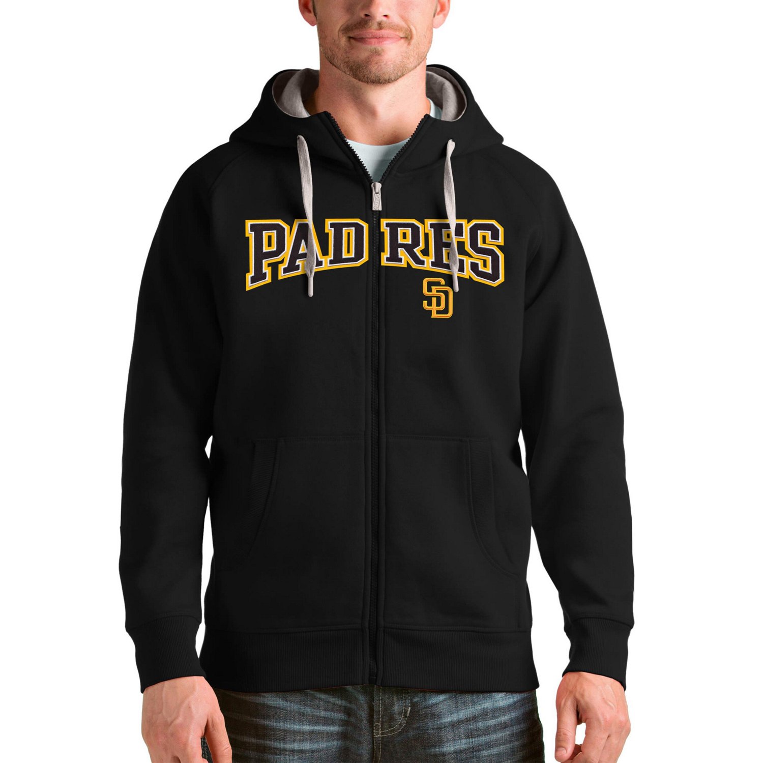 Antigua San Diego Padres Team Logo Victory Full-Zip Hoodie | Academy