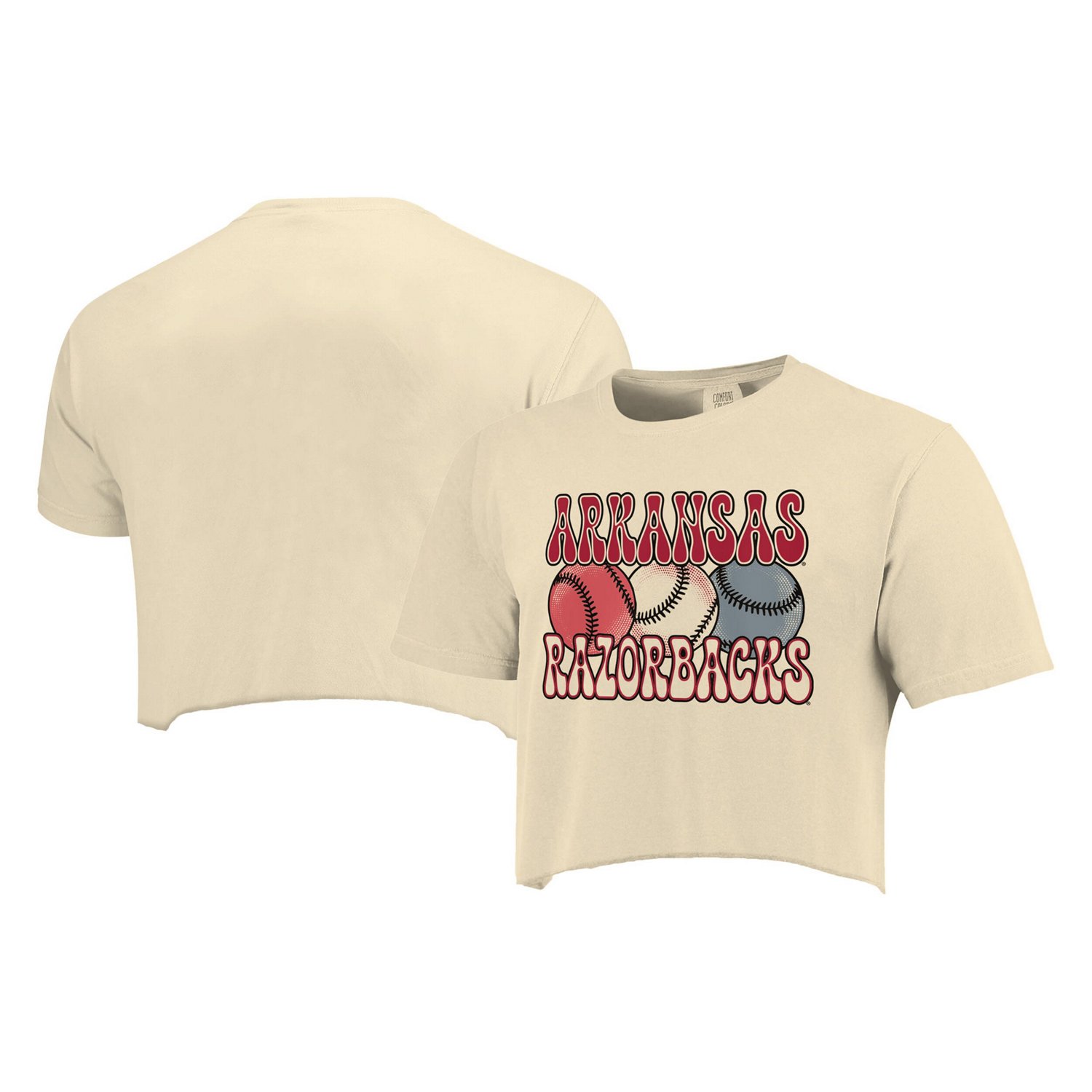 Arkansas Razorbacks Comfort Colors Baseball Cropped T-Shirt | Academy