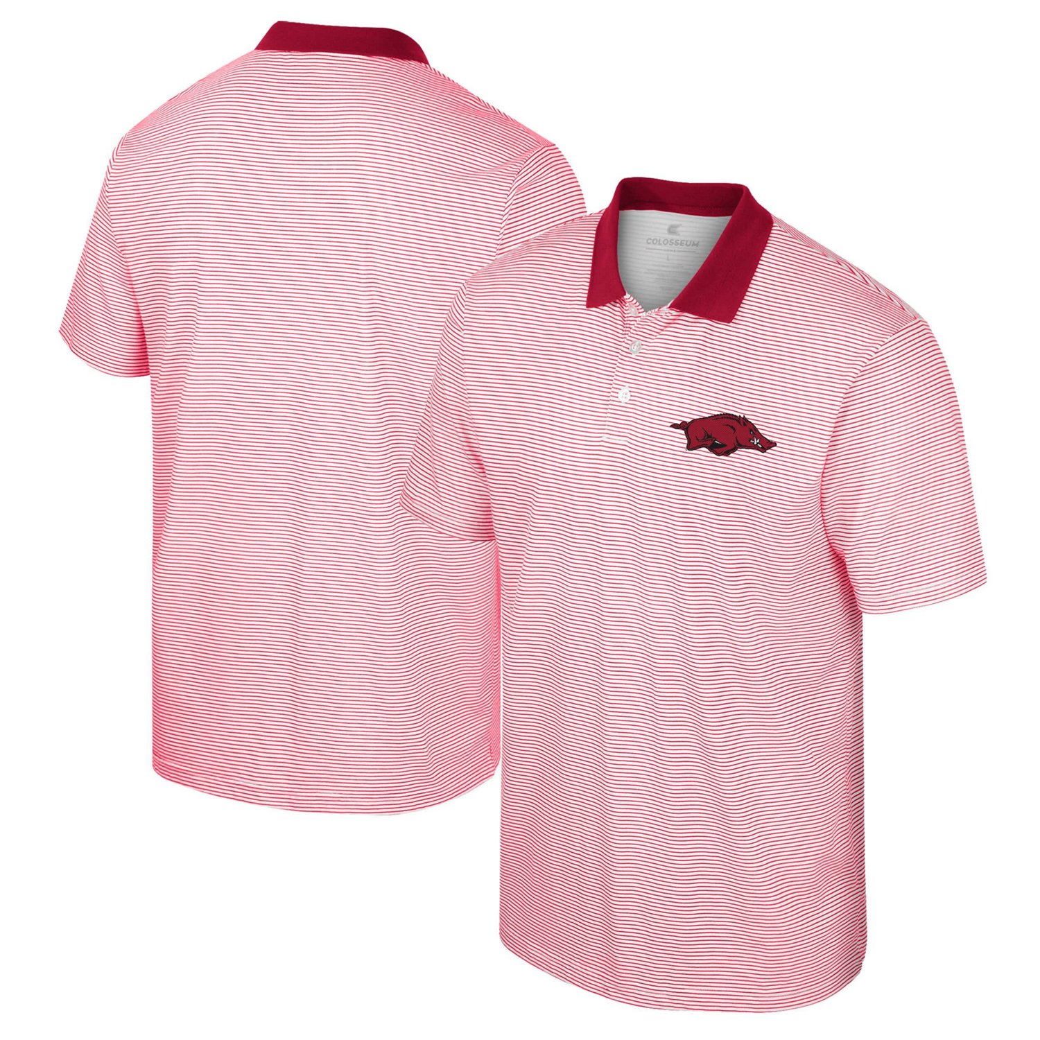 Colosseum /Cardinal Arkansas Razorbacks Print Stripe Polo | Academy