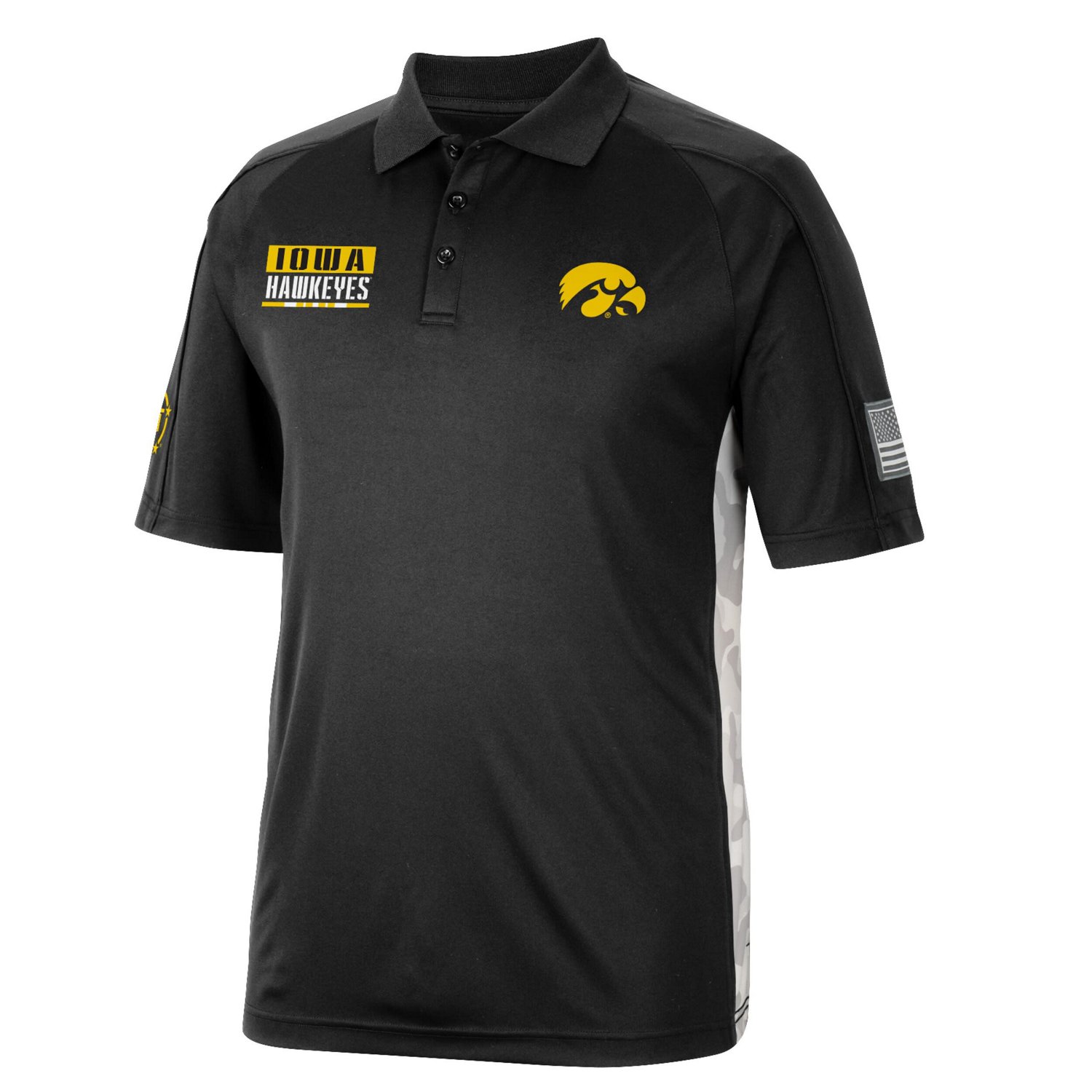 Colosseum Iowa Hawkeyes OHT Military Appreciation Snow Camo Polo | Academy