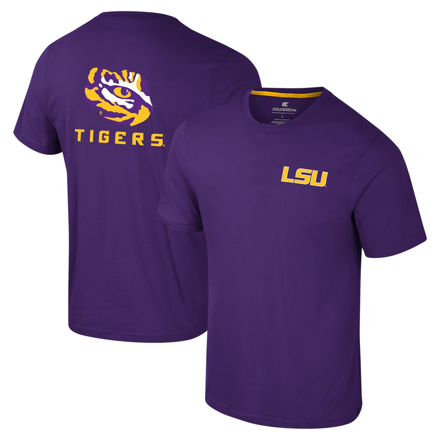 Colosseum LSU Tigers Logo Lockup 2-Hit Active Blend T-Shirt | Academy