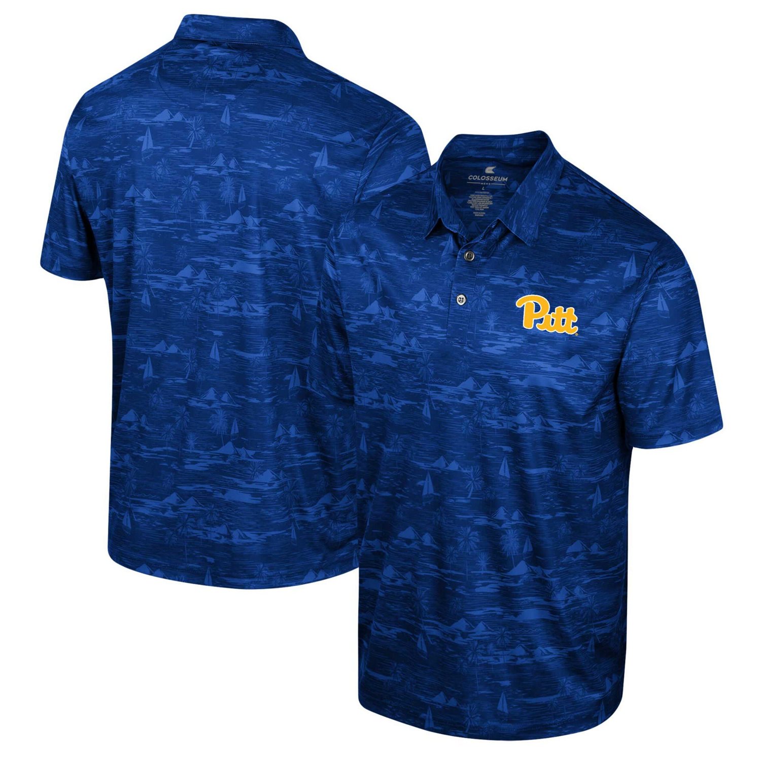 Colosseum Pitt Panthers Daly Print Polo | Academy