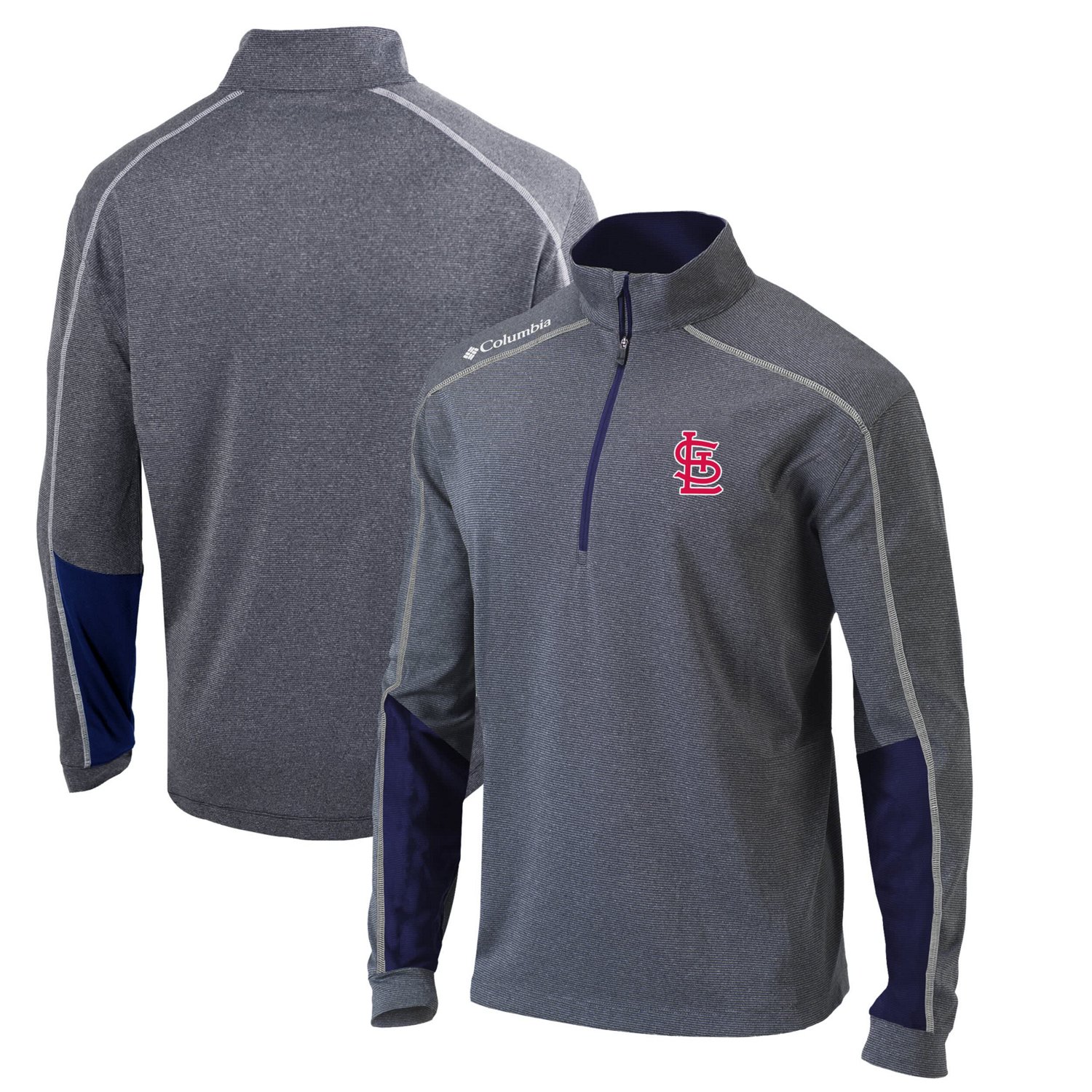 Columbia Charcoal/ St Louis Cardinals Omni-Wick Shotgun 20 Quarter-Zip ...