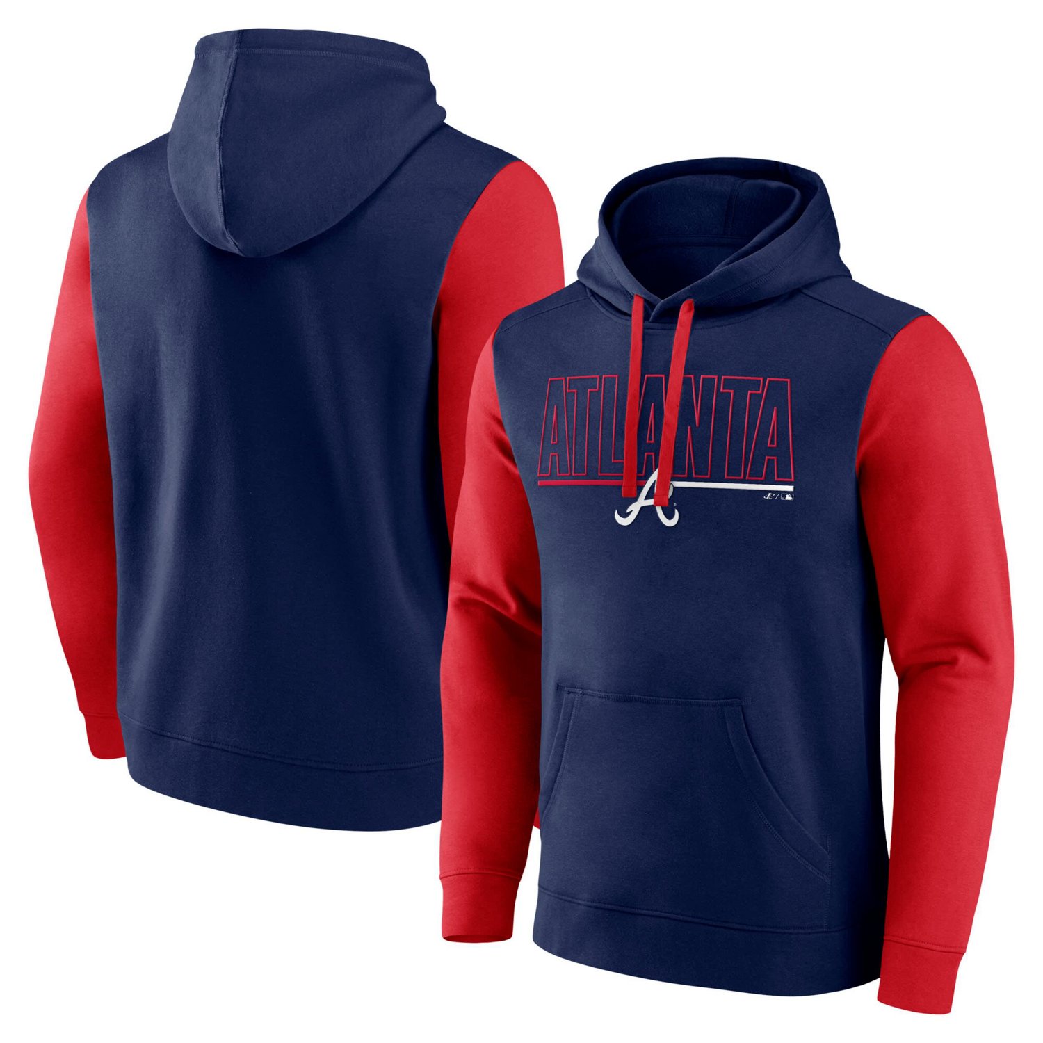 Fanatics Atlanta Braves Outline Fleece Pullover Hoodie | Academy