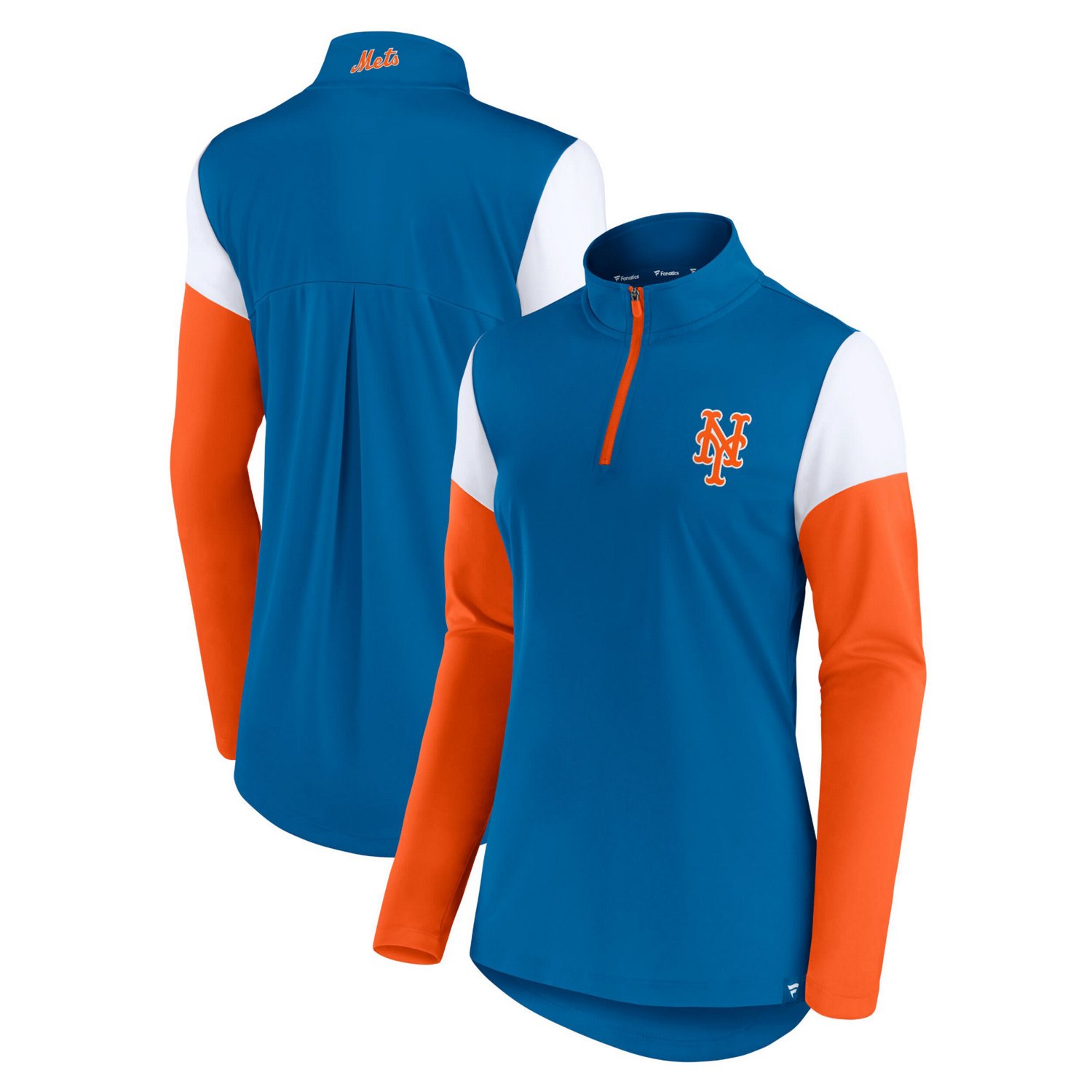 Fanatics Branded /Orange New York Mets Authentic Fleece Quarter-Zip ...