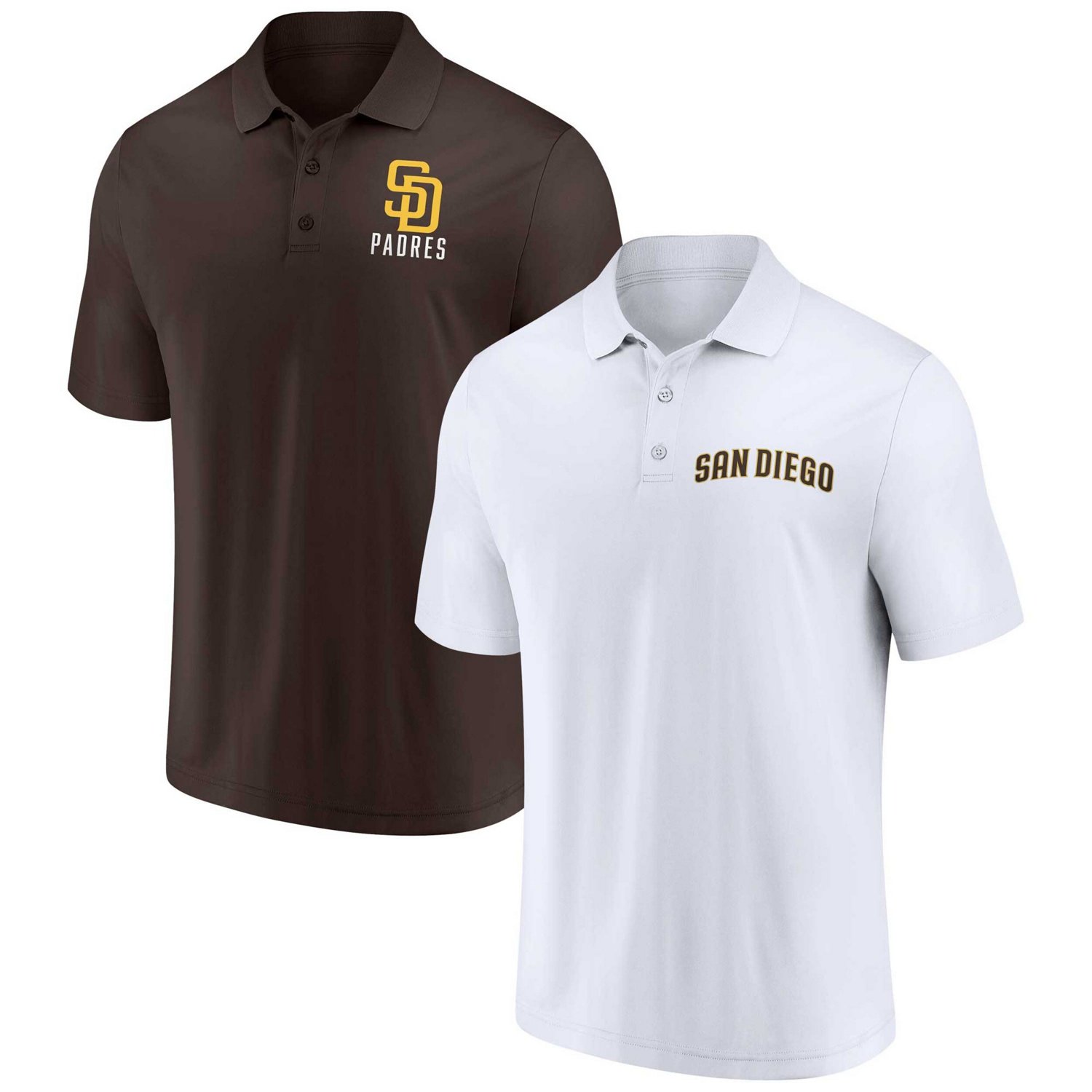 Fanatics Branded /White San Diego Padres Two-Pack Logo Lockup Polo Set ...