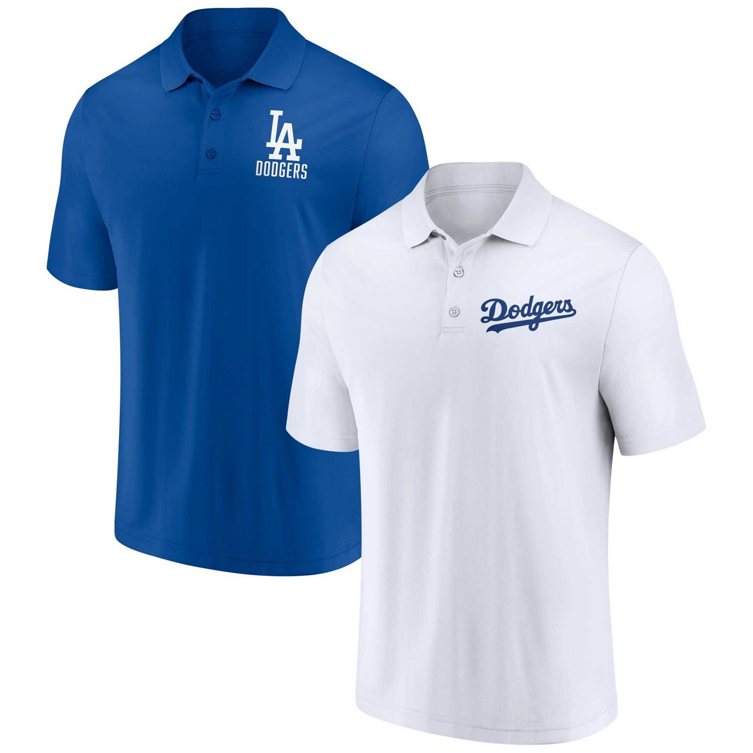 Fanatics /White Los Angeles Dodgers Two-Pack Logo Lockup Polo Set | Academy