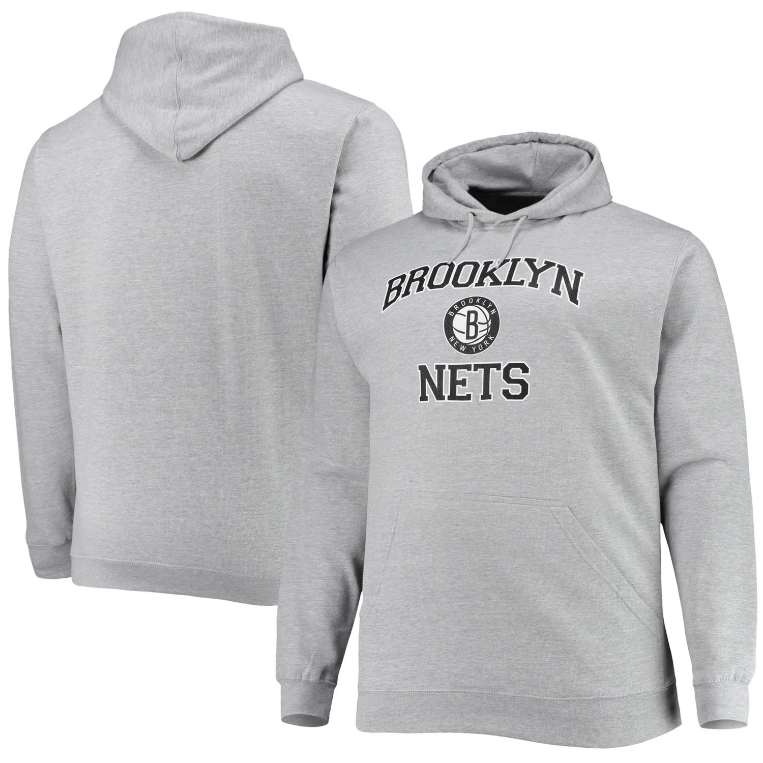 Heathered Gray Brooklyn Nets Big Tall Heart Soul Pullover Hoodie | Academy