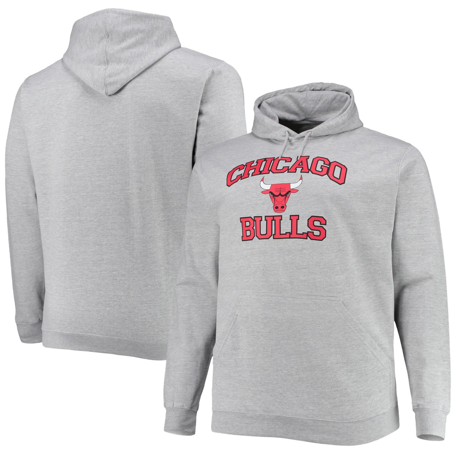 Heathered Gray Chicago Bulls Big Tall Heart Soul Pullover Hoodie | Academy