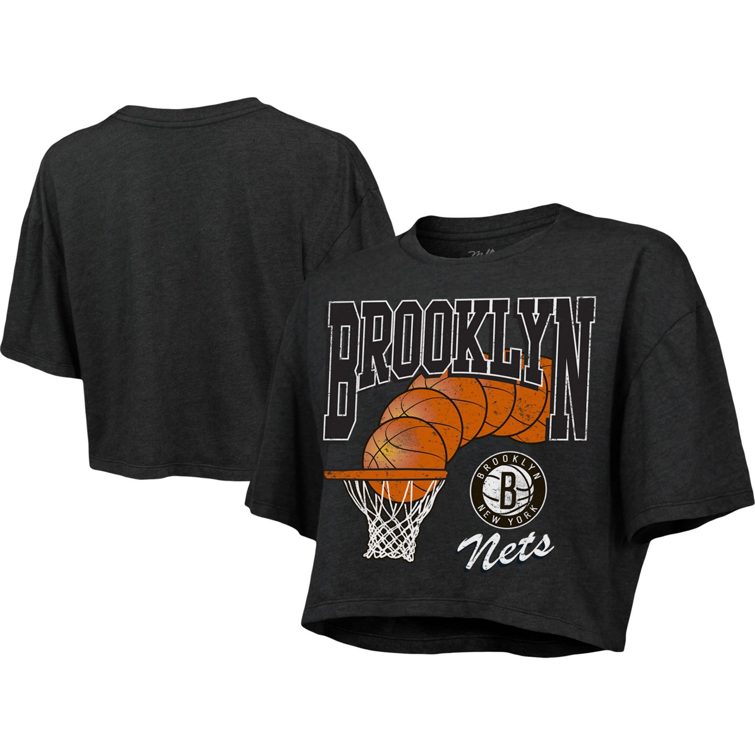 Majestic Threads Brooklyn Nets Bank Shot Cropped T-Shirt | Academy