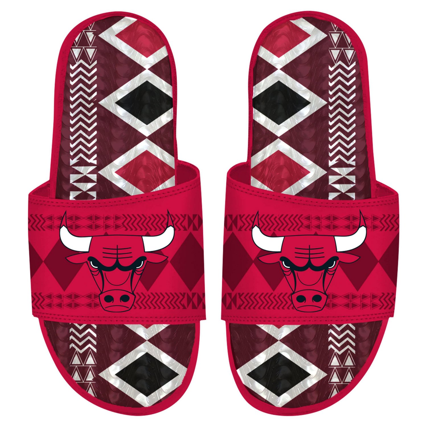 Men's ISlide Chicago Bulls Shooting Touch Rwanda Pattern Gel Slide ...