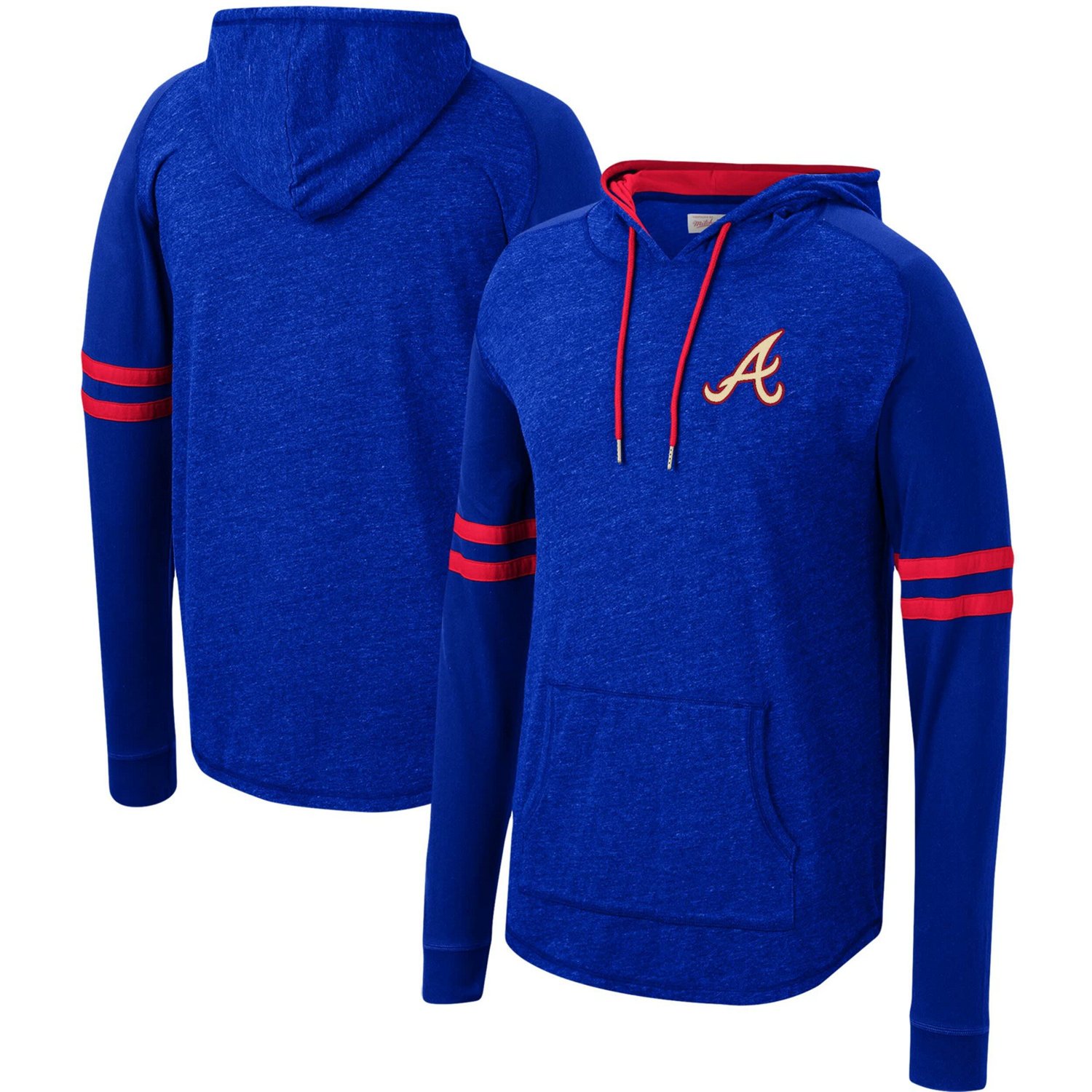 Mitchell Ness Atlanta Braves Logo Lightweight Raglan Pullover Hoodie ...
