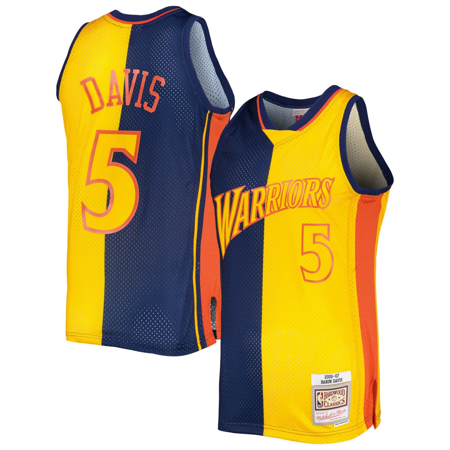 Mitchell Ness Baron Davis /Gold Golden State Warriors Hardwood Classics ...