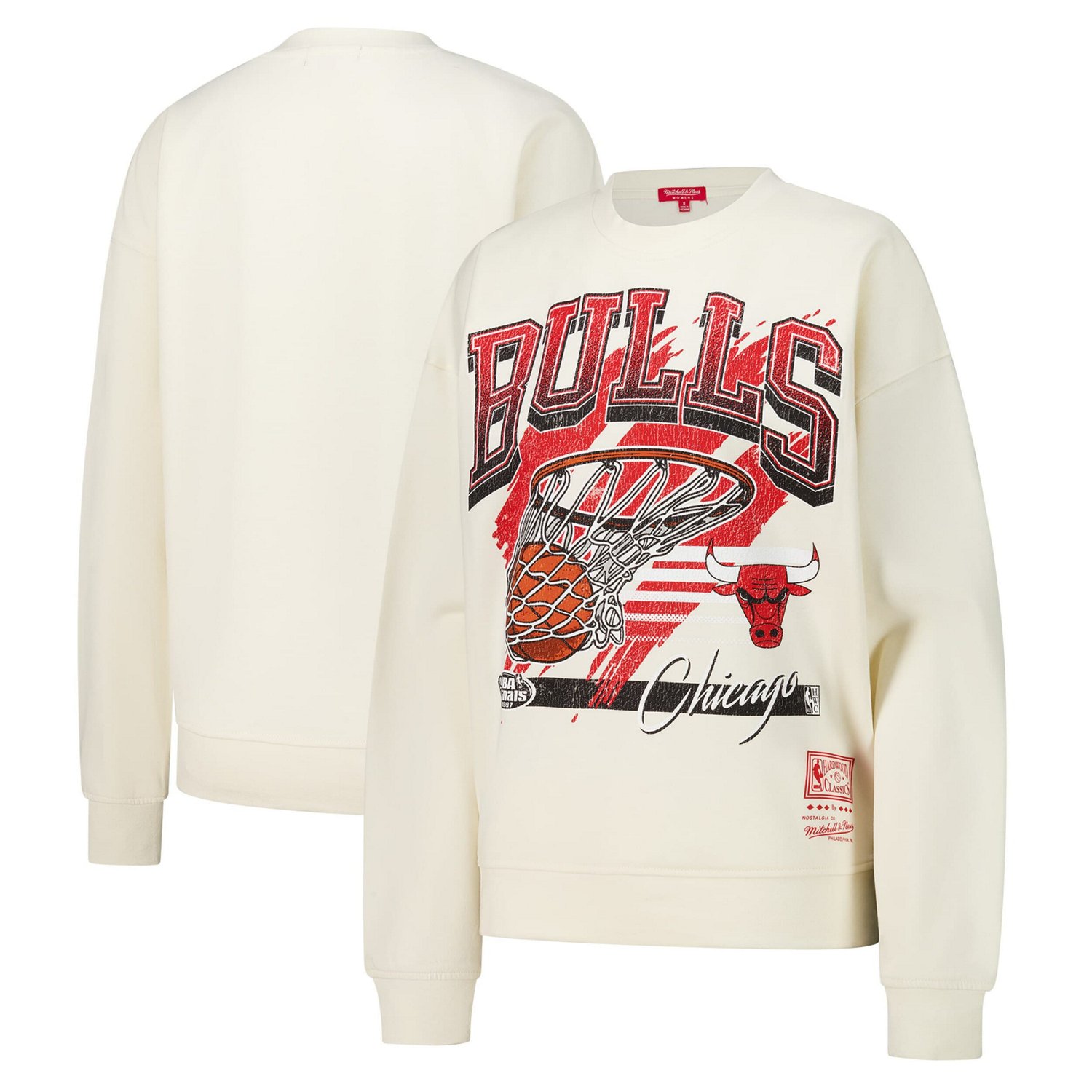 Mitchell Ness Chicago Bulls Brush Bucket Pullover Sweatshirt | Academy