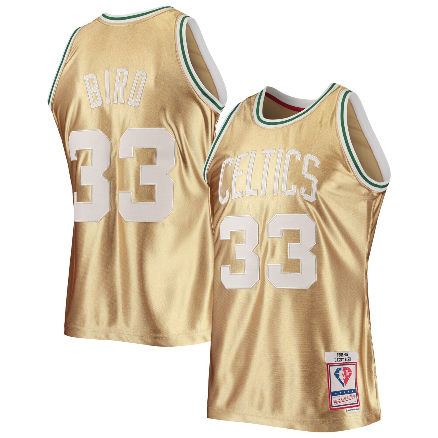 Mitchell Ness Larry Bird Boston Celtics 75th Anniversary 1985/86 ...