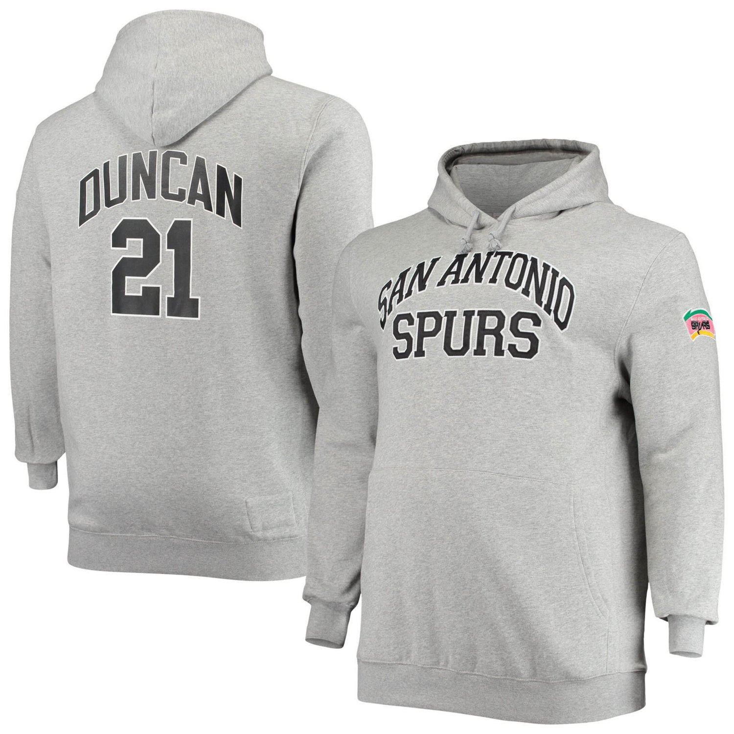 Mitchell Ness Tim Duncan Heathered Gray San Antonio Spurs Big Tall Name ...