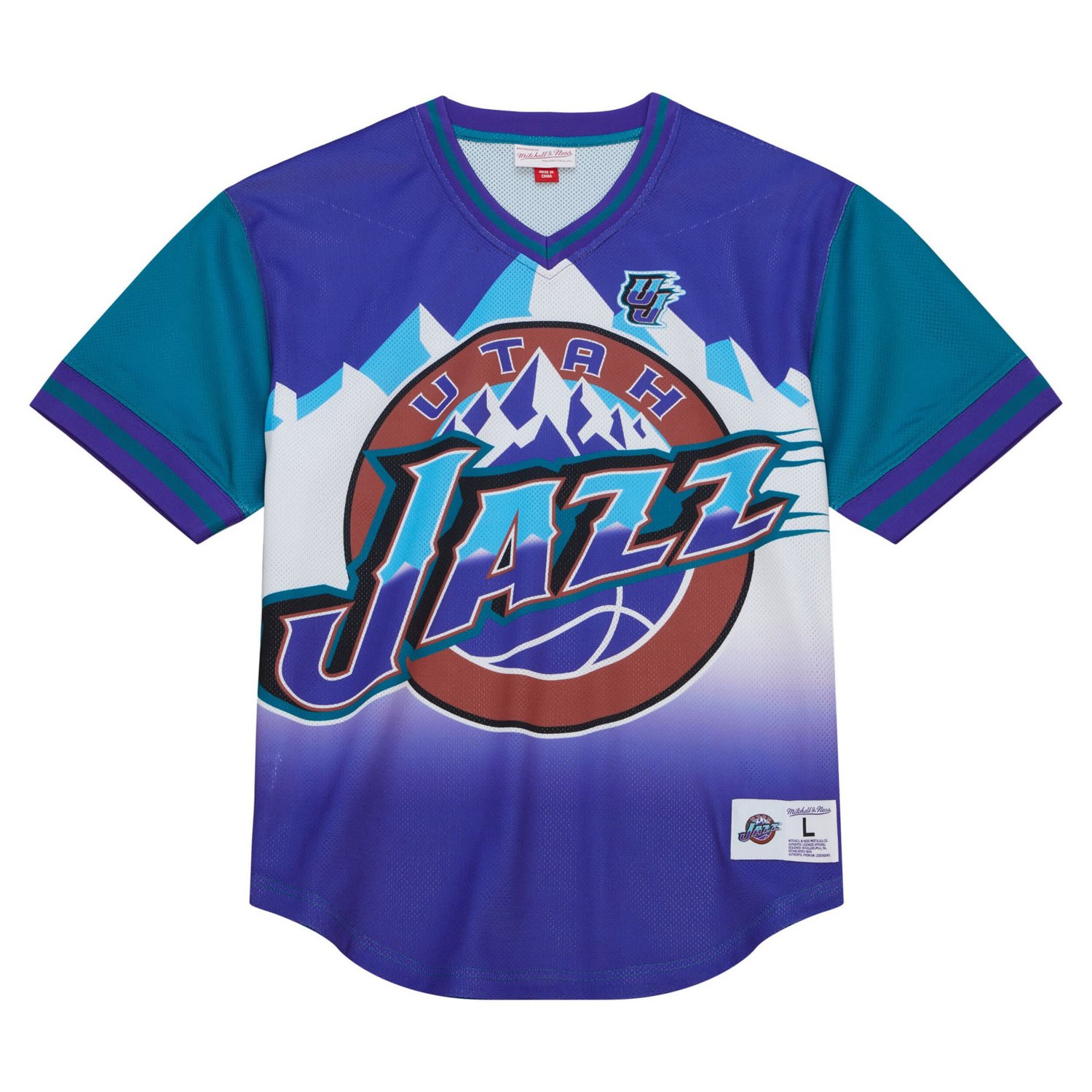 Mitchell Ness Utah Jazz Jumbotron 30 Mesh V-Neck T-Shirt | Academy