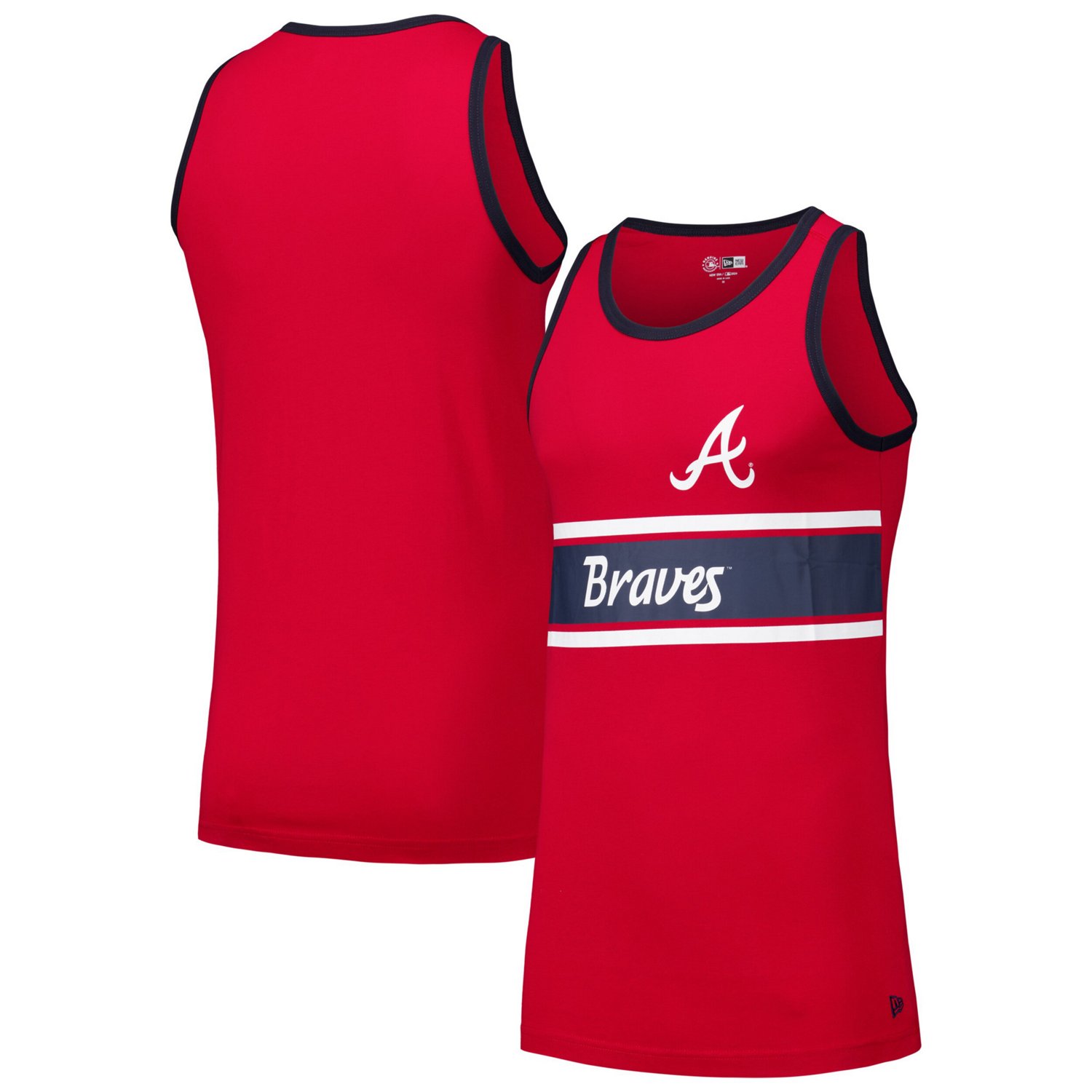 New Era Atlanta Braves Jersey Ringer Tank Top | Academy