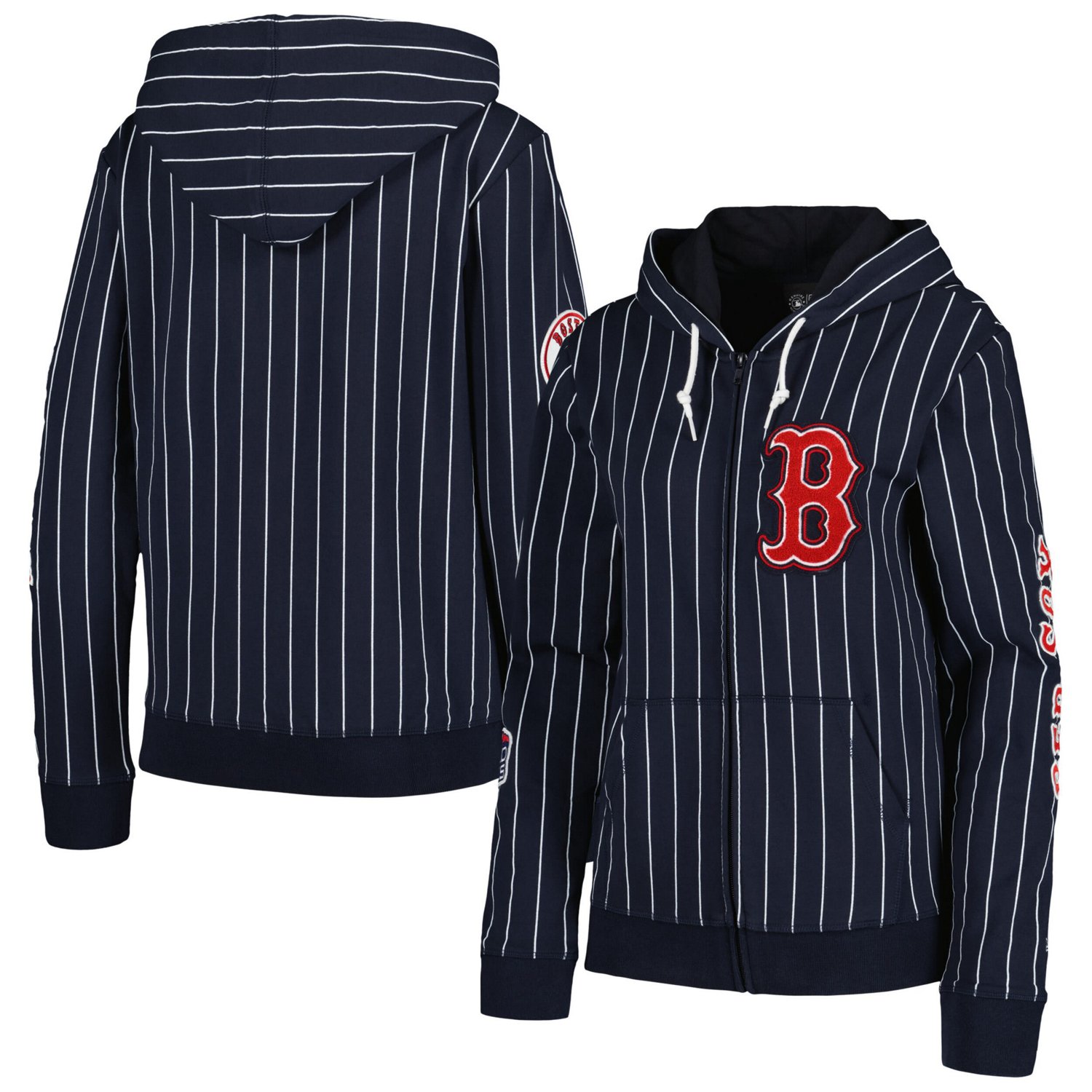 New Era Boston Red Sox Pinstripe Tri-Blend Full-Zip Jacket | Academy