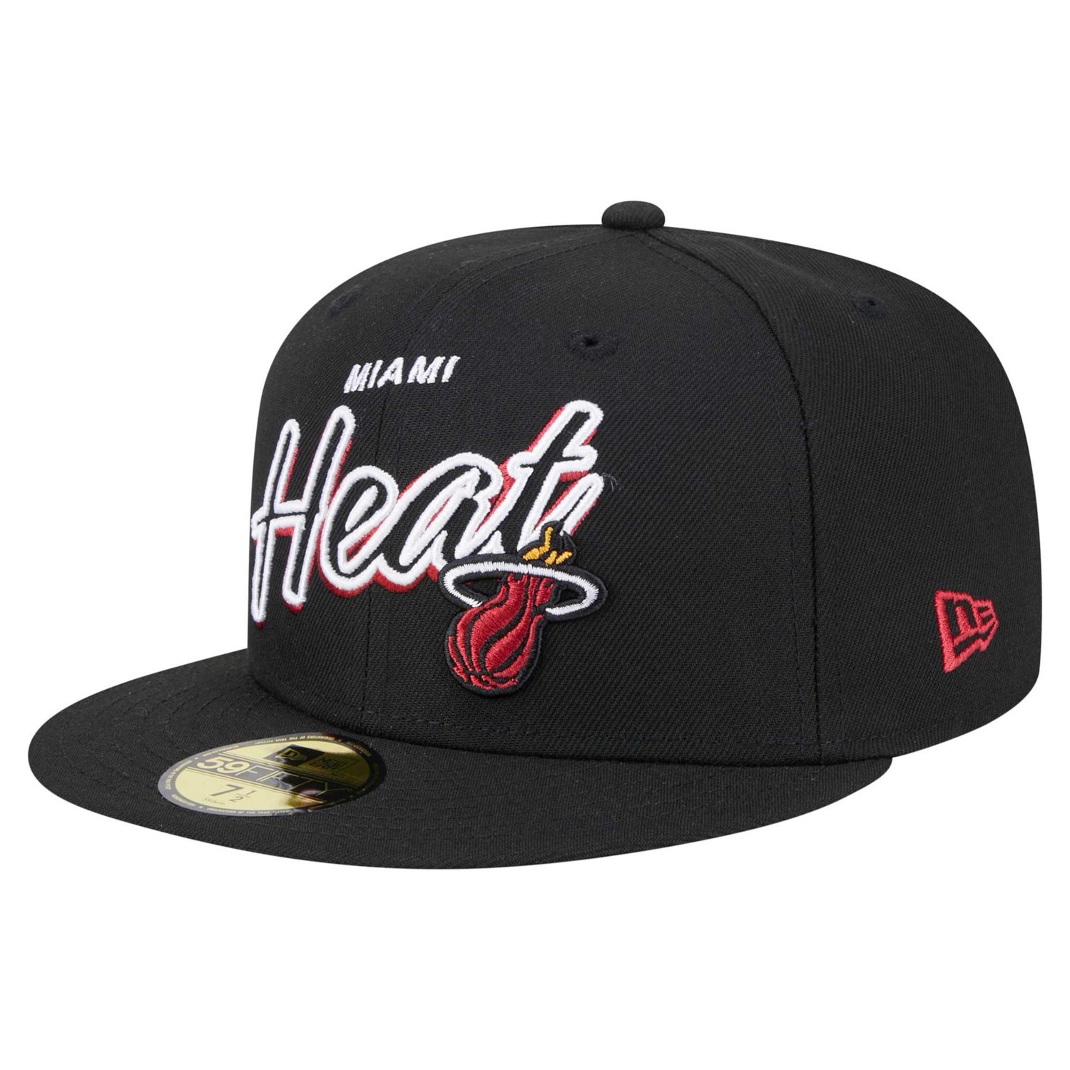 New Era Miami Heat Sport Night Script Sided 59FIFTY Fitted Hat | Academy