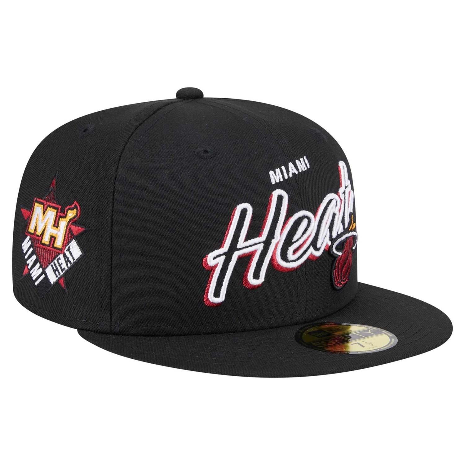 New Era Miami Heat Sport Night Script Sided 59FIFTY Fitted Hat | Academy