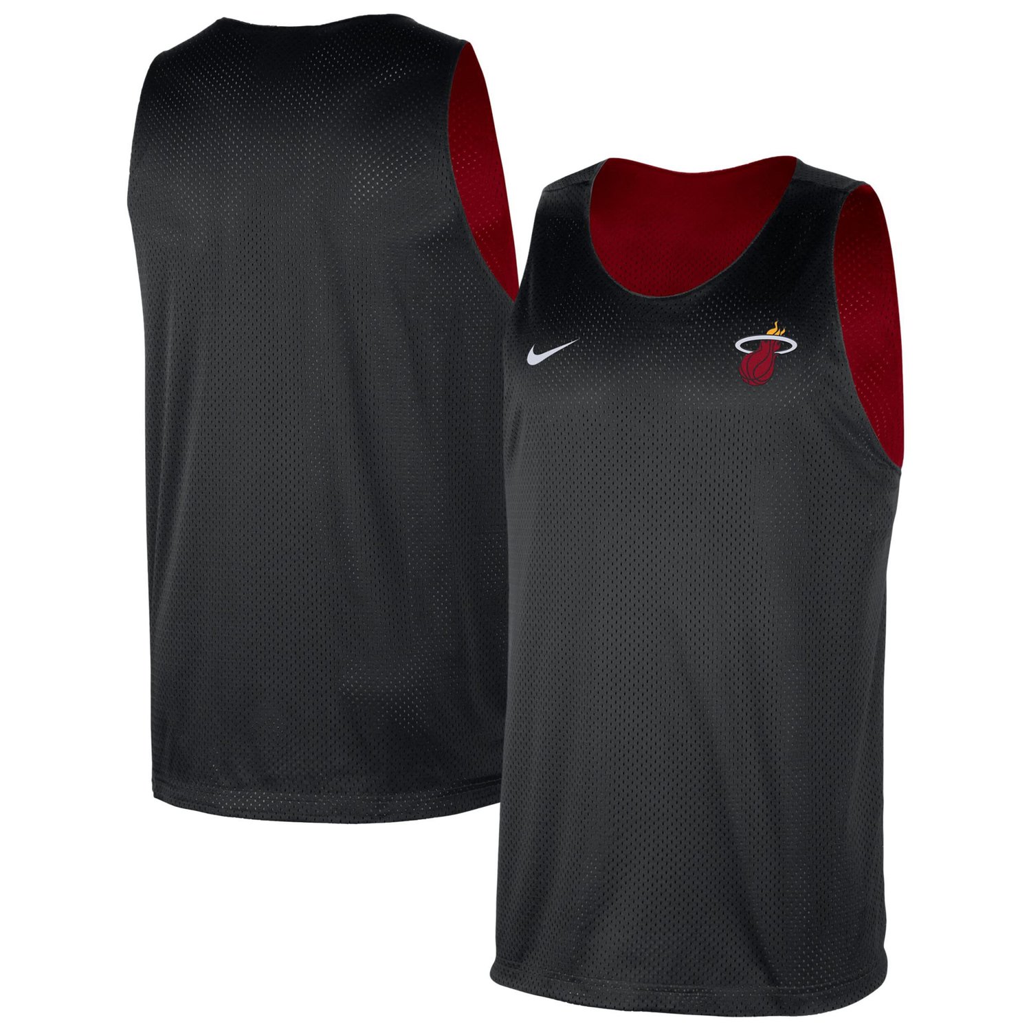 Nike Black Miami Heat Courtside Reversible Mesh Practice Jersey | Academy