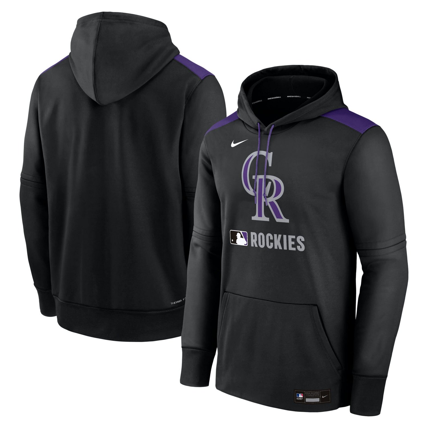 Nike Colorado Rockies Authentic Collection Performance Pullover Hoodie ...