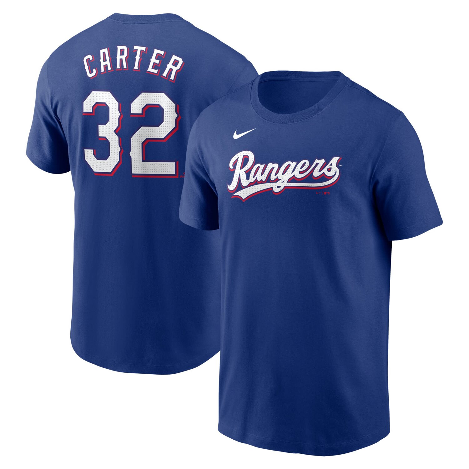 Nike Evan Carter Texas Rangers Fuse Name Number T-Shirt | Academy