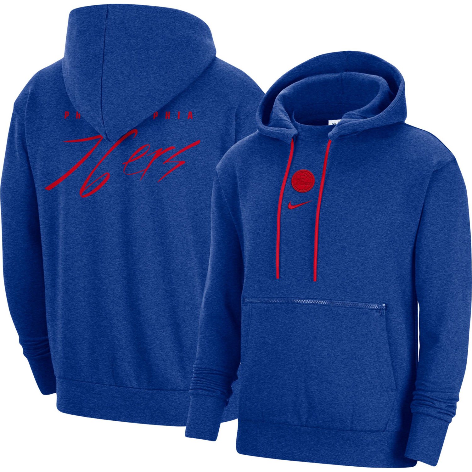 Nike Heather Philadelphia 76ers Courtside Versus Flight Pullover Hoodie ...