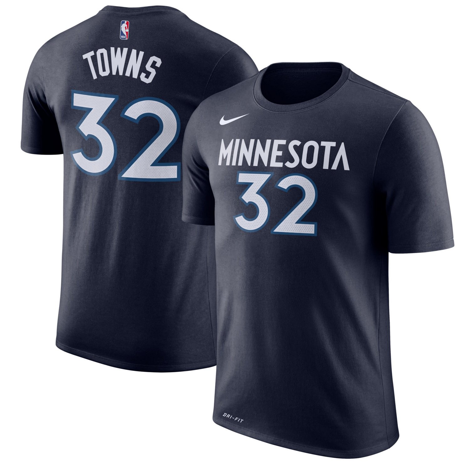 Nike Karl-Anthony Towns Minnesota Timberwolves Name Number Performance T-Shirt | Academy